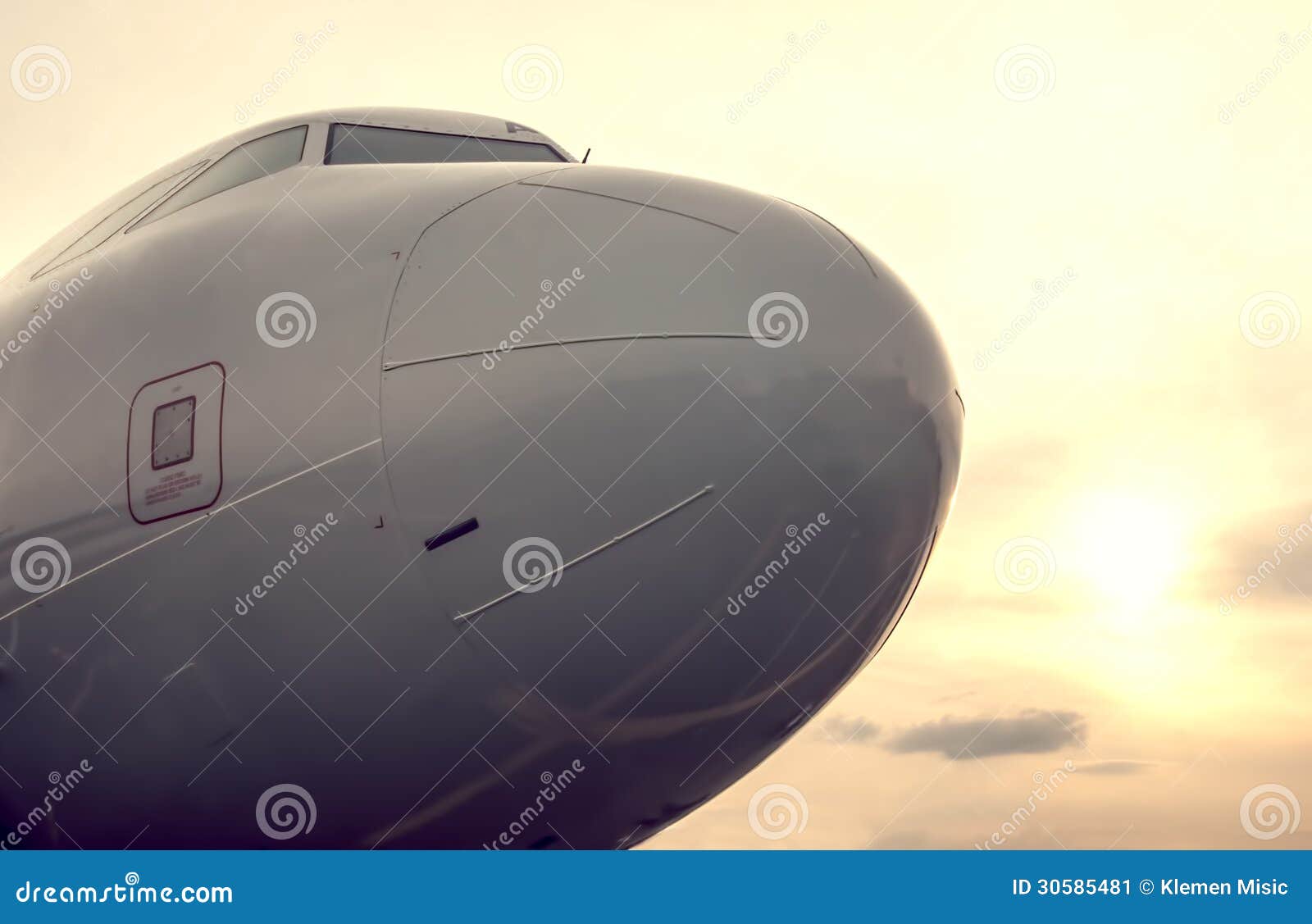 Airplane nose, close up stock image. Image of sunny, plane - 30585481