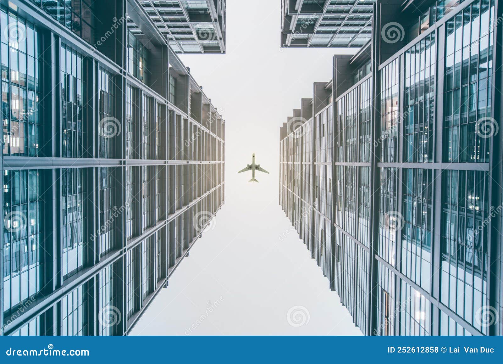 The Airplane Office Building Passed by Stock Photo - Image of finance ...