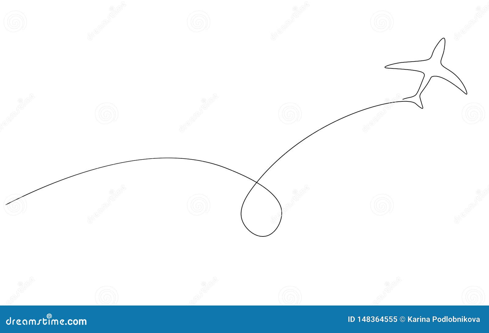 Airplane One Line Drawing Sketch Vector Illustration | CartoonDealer ...