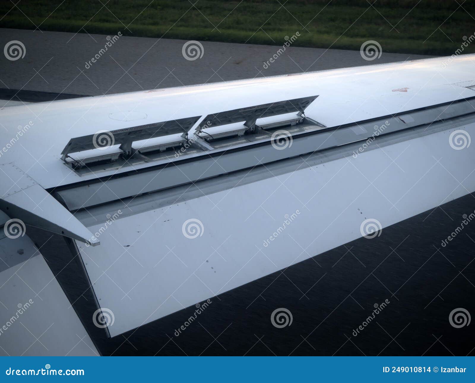 Airplane Open Flaps while Landing Stock Photo - Image of aerial ...