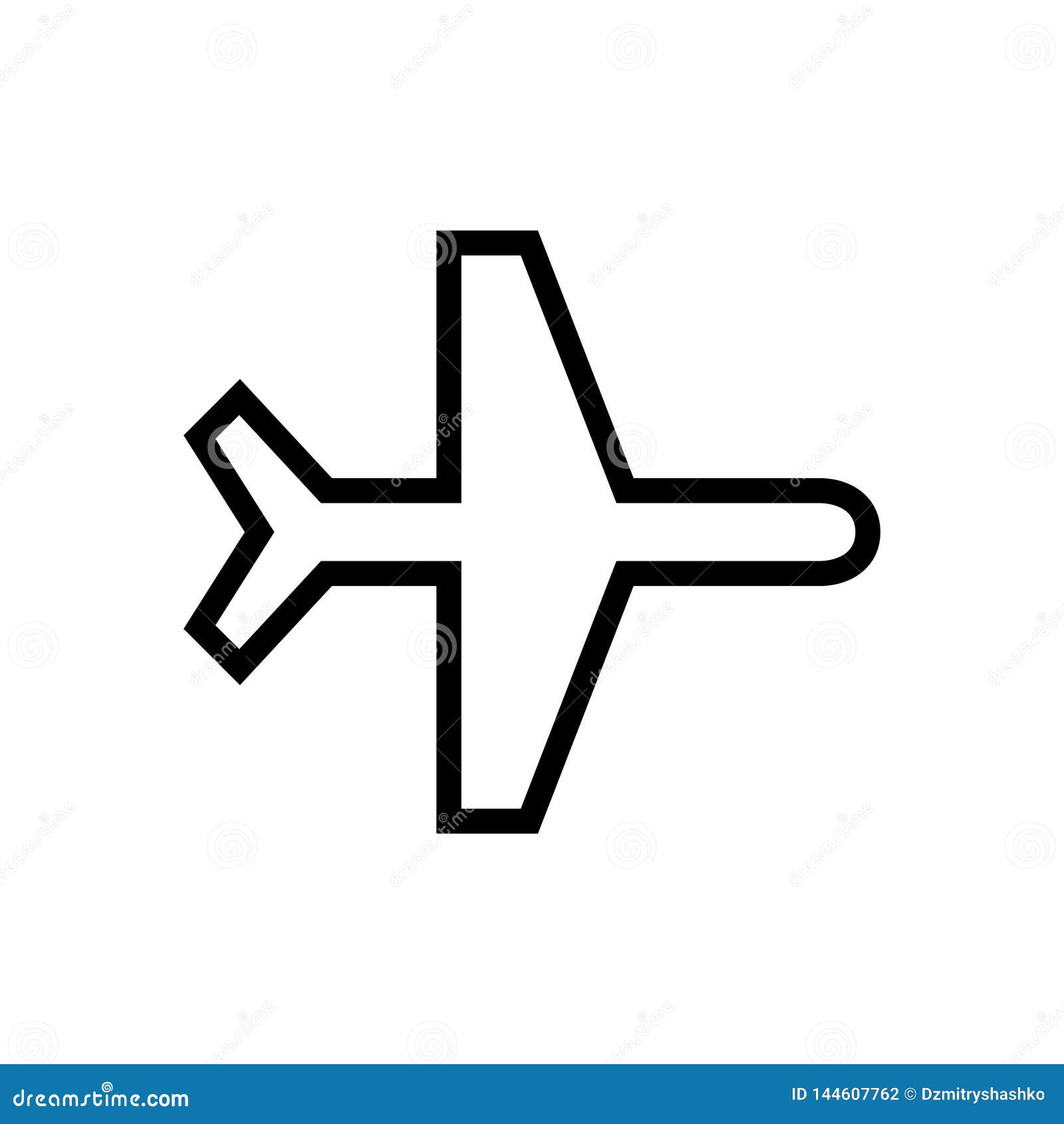 Airplane Outline Icon Cartoon Vector | CartoonDealer.com #110290095