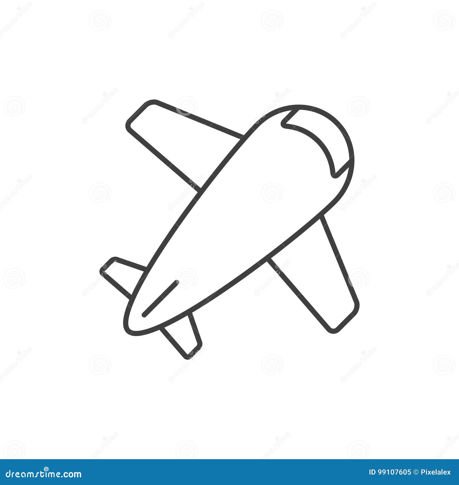 Airplane Outline Icon Cartoon Vector | CartoonDealer.com #110290095