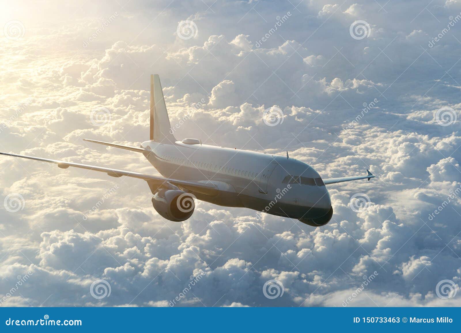 Airplane over the clouds stock image. Image of cloud - 150733463