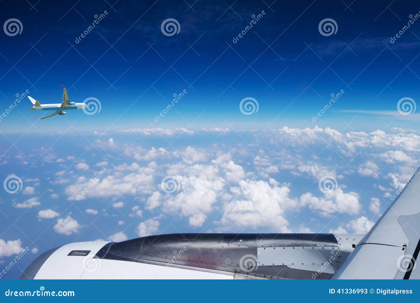 Airplane over the clouds stock image. Image of aircraft - 41336993