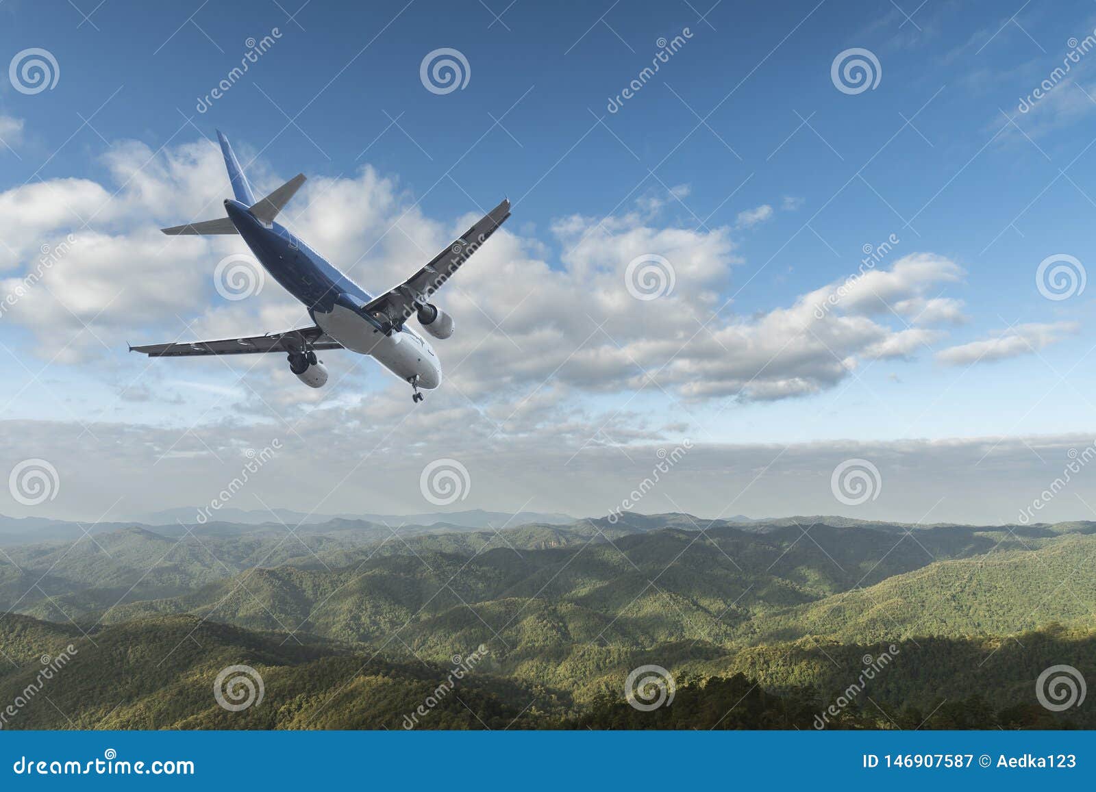 Airplane over the clouds stock image. Image of speed - 146907587