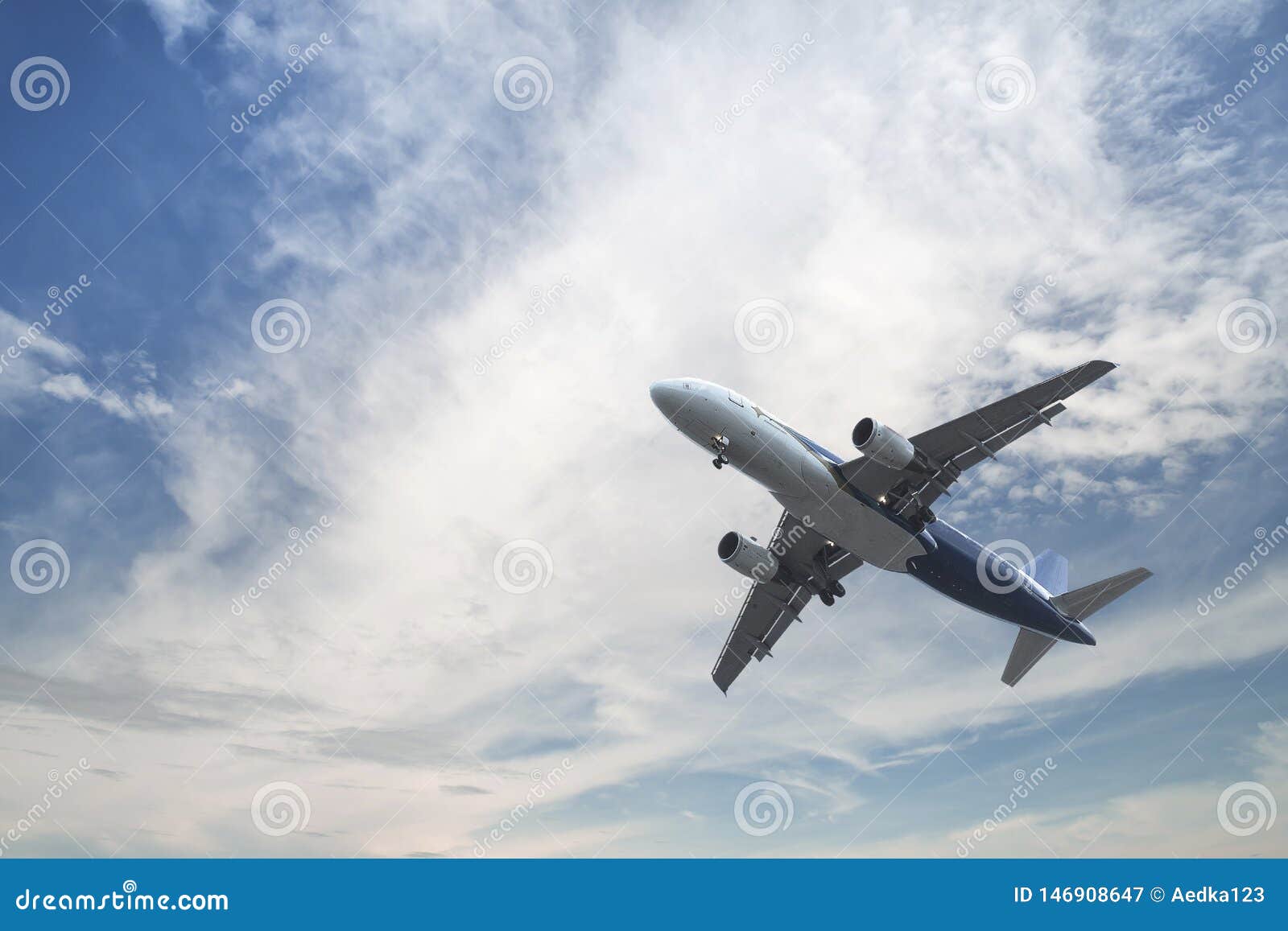 Airplane over the clouds stock image. Image of atmosphere - 146908647