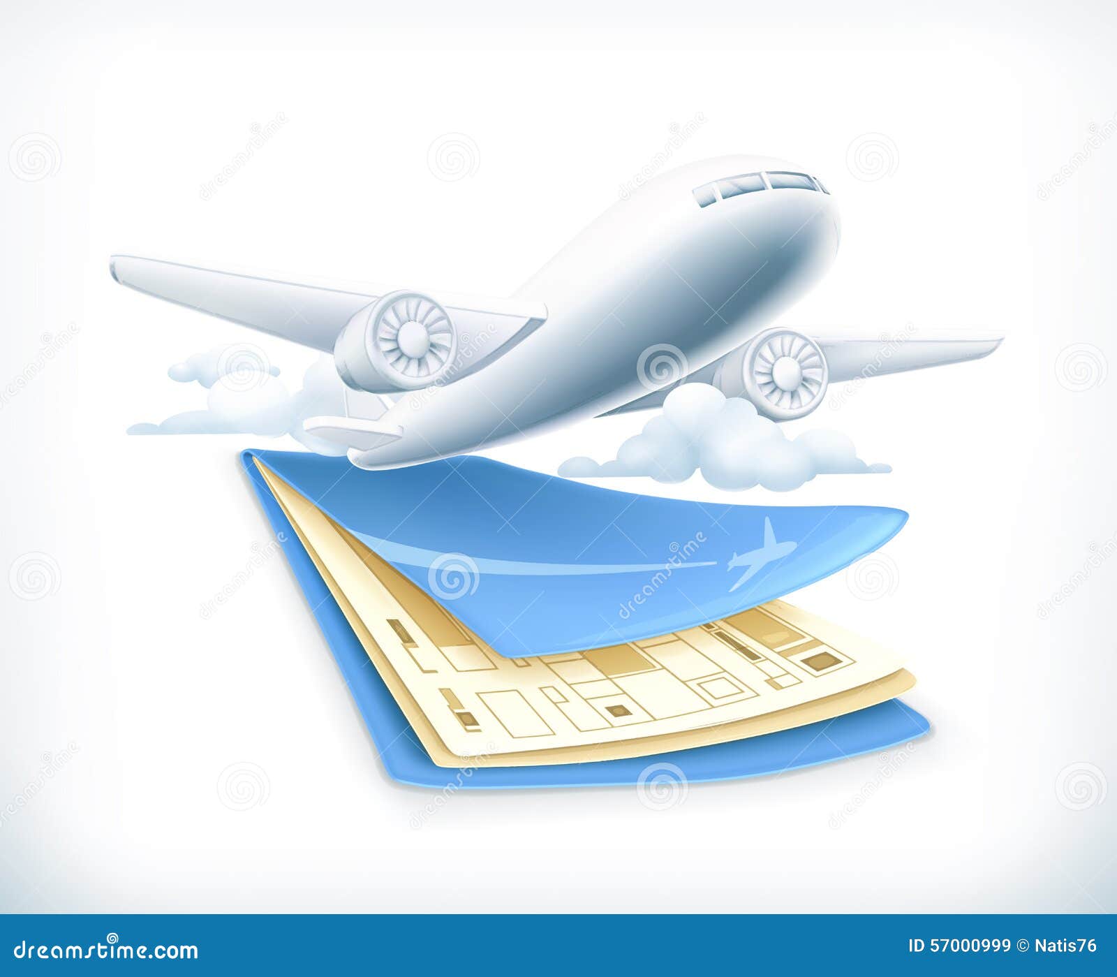 Airplane Over The Sea. Vacation Retro Background. Travel By Airplane ...