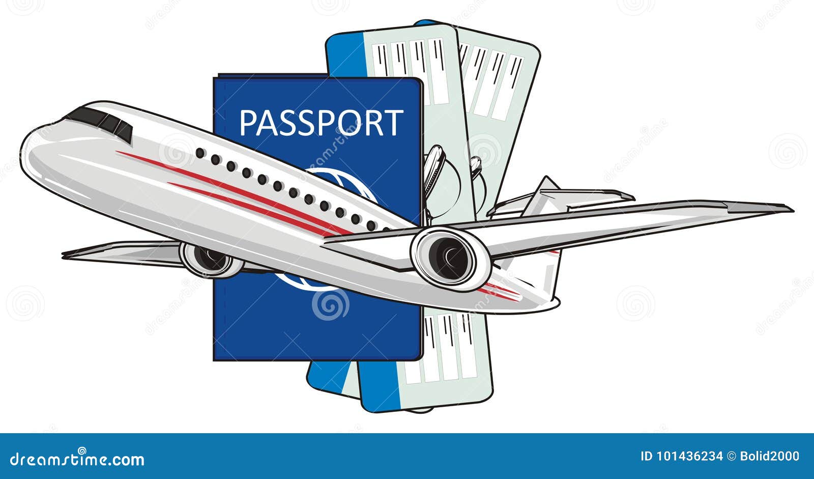 Airplane with Paper Documents Stock Illustration - Illustration of ...