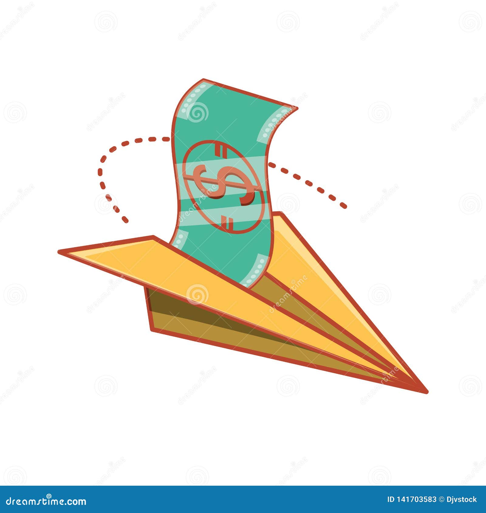 Airplane Paper Flying with Bill Stock Vector - Illustration of flying ...