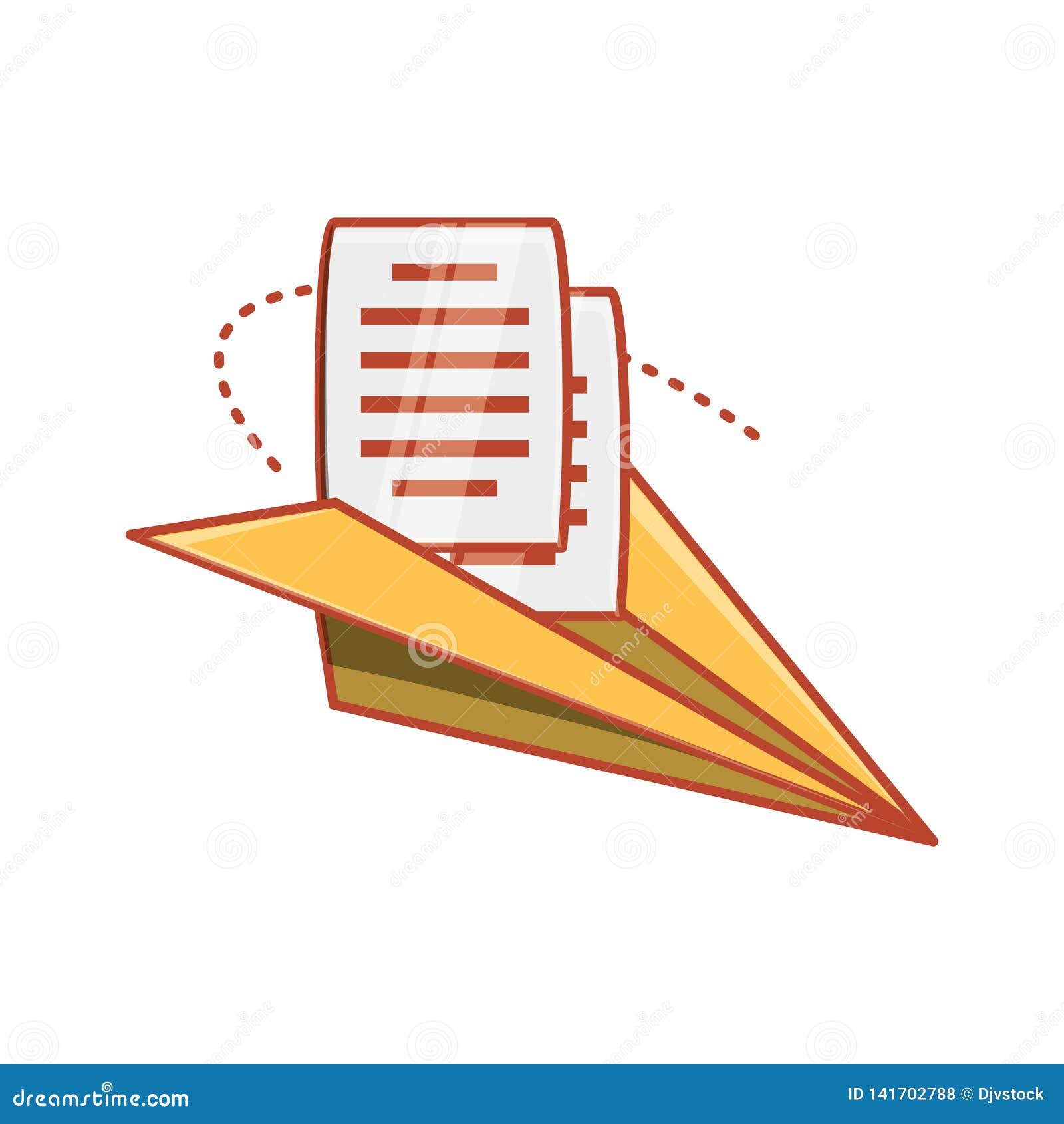 Airplane Paper Flying with Documents Stock Vector - Illustration of ...