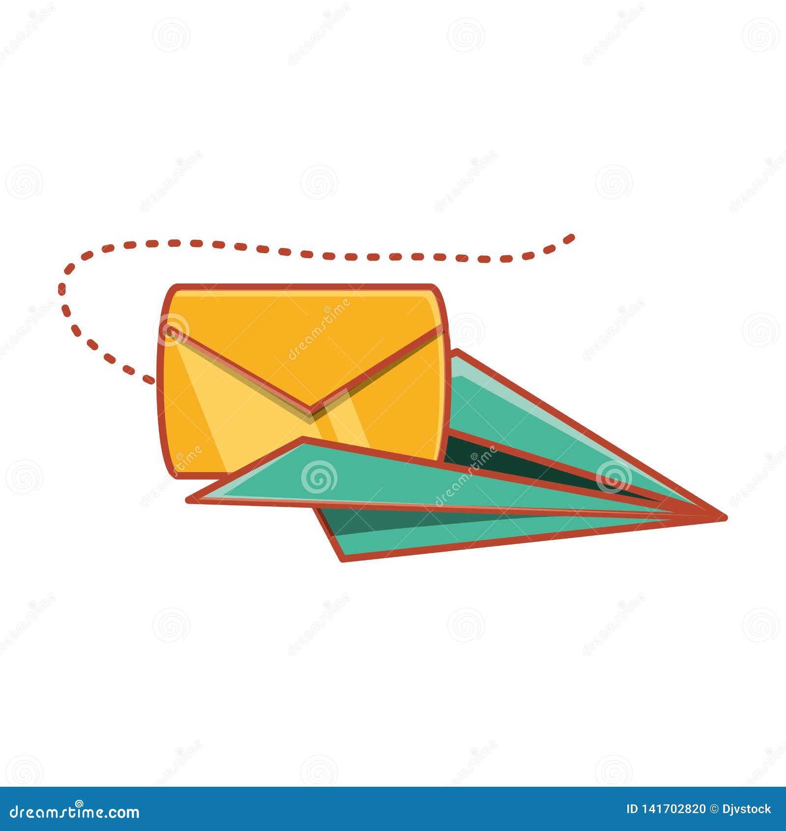 Airplane Paper Flying with Envelope Stock Vector - Illustration of ...