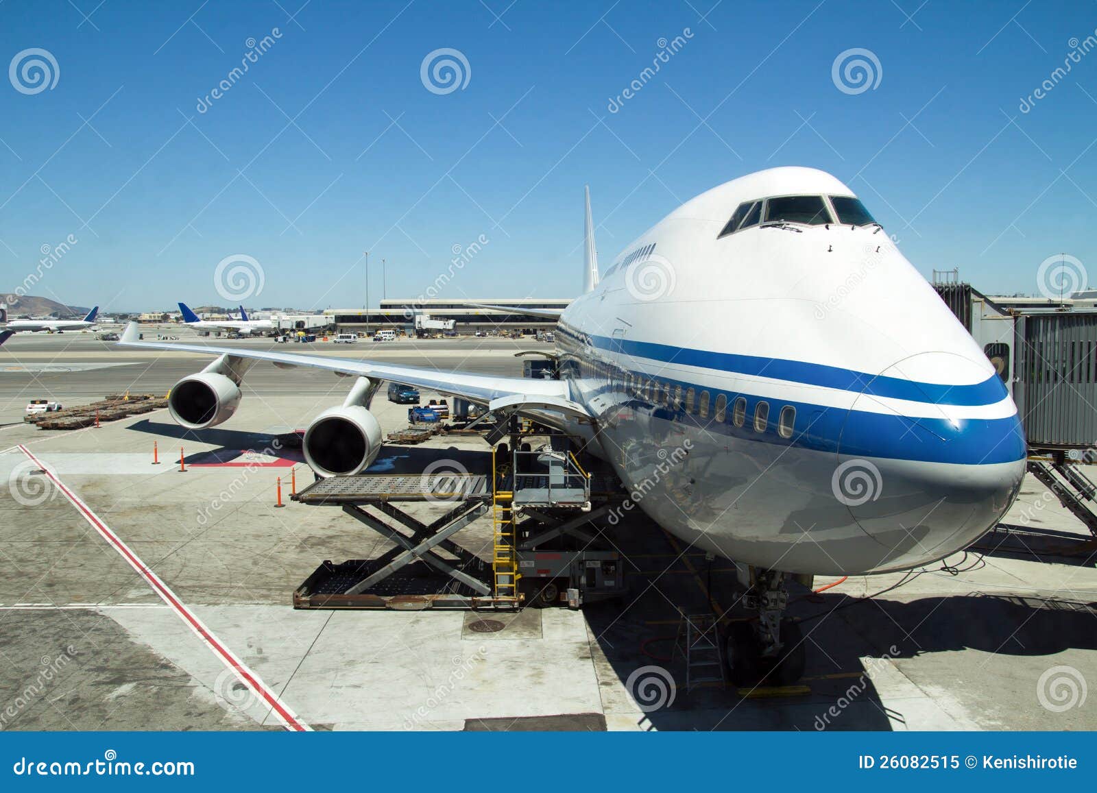 Airplane Parked at the Airport Stock Image - Image of departure ...