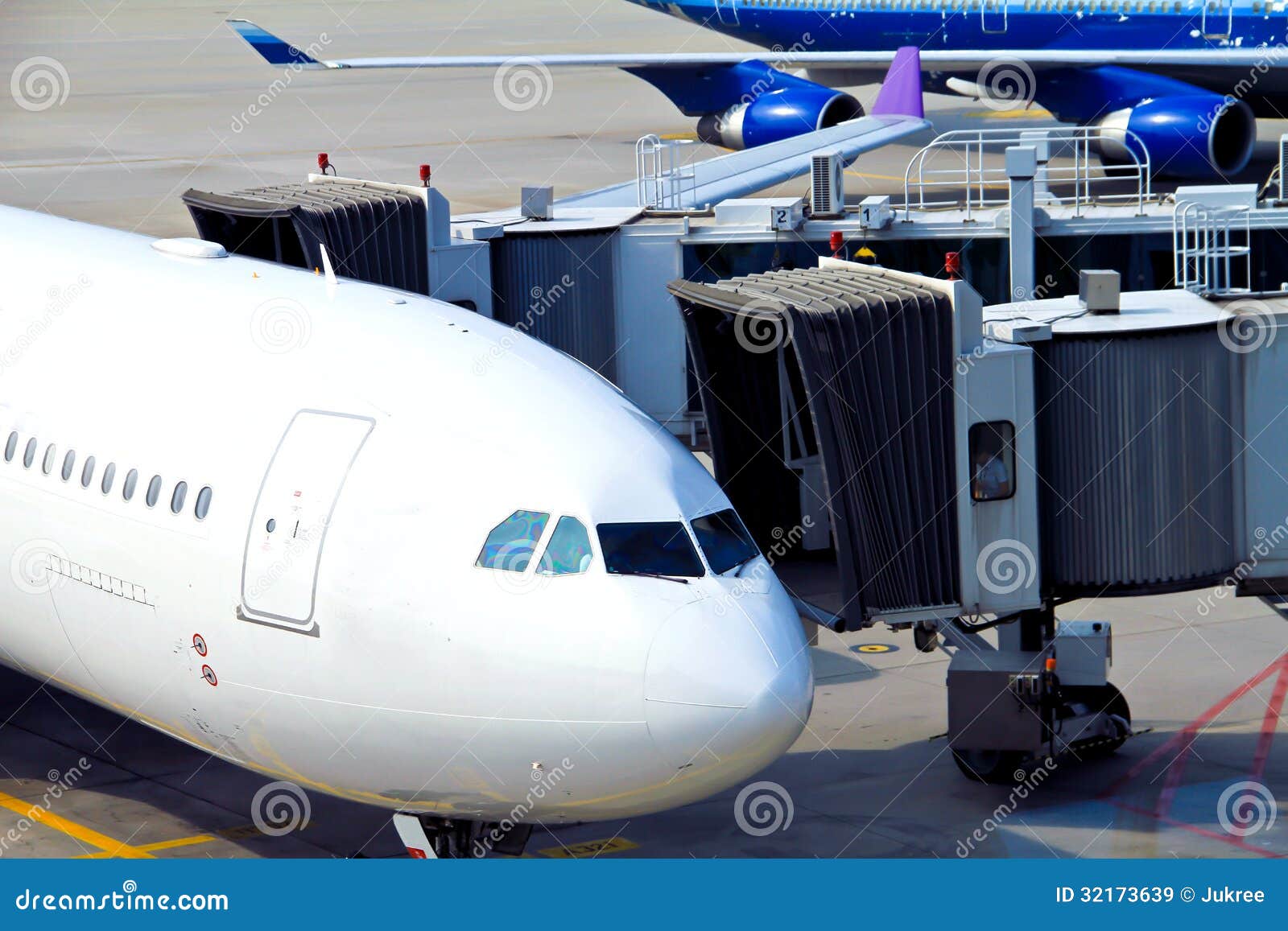 Airplane Parked at the Airport Stock Image - Image of corridor ...