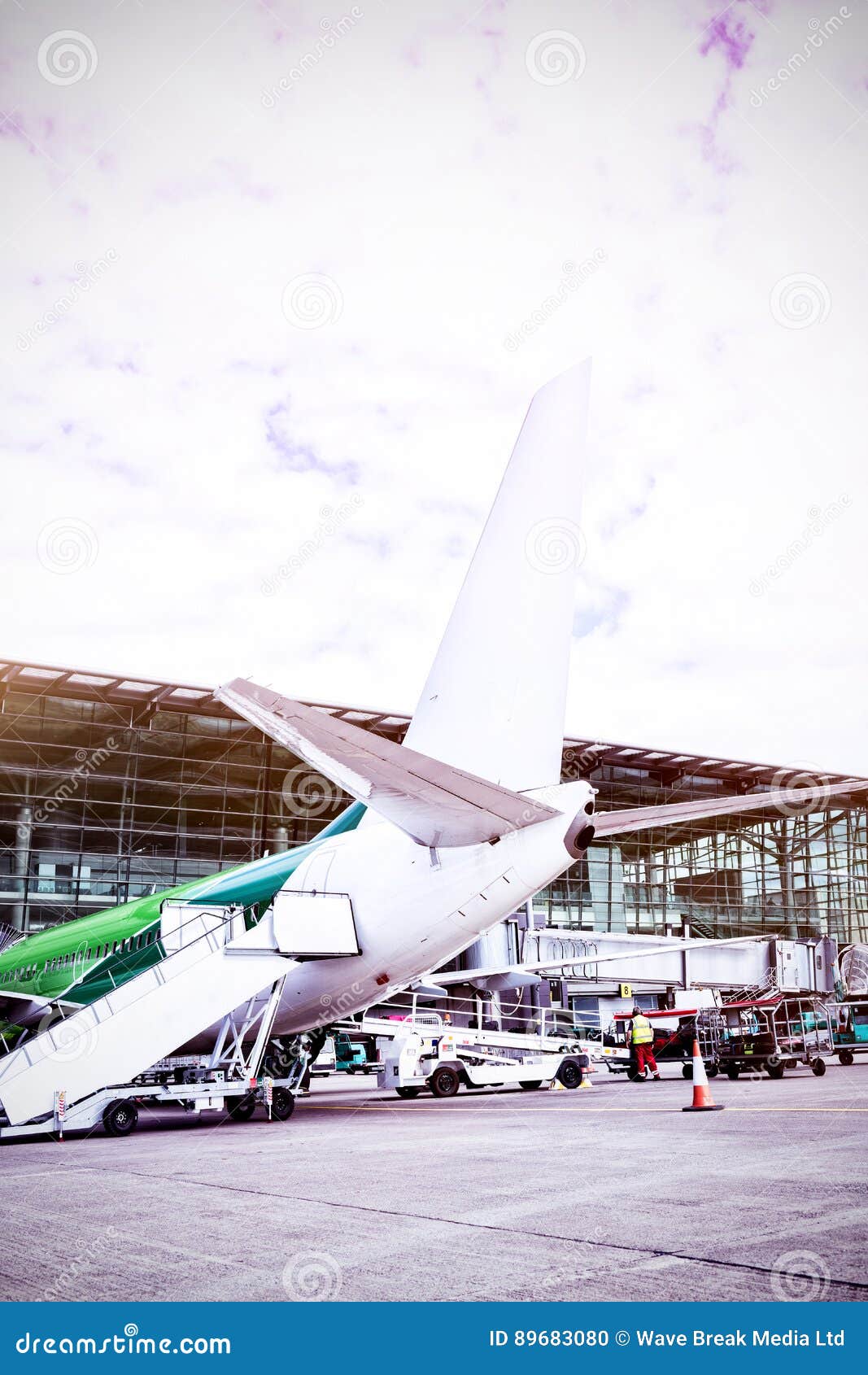 Airplane parked at runway editorial image. Illustration of ...