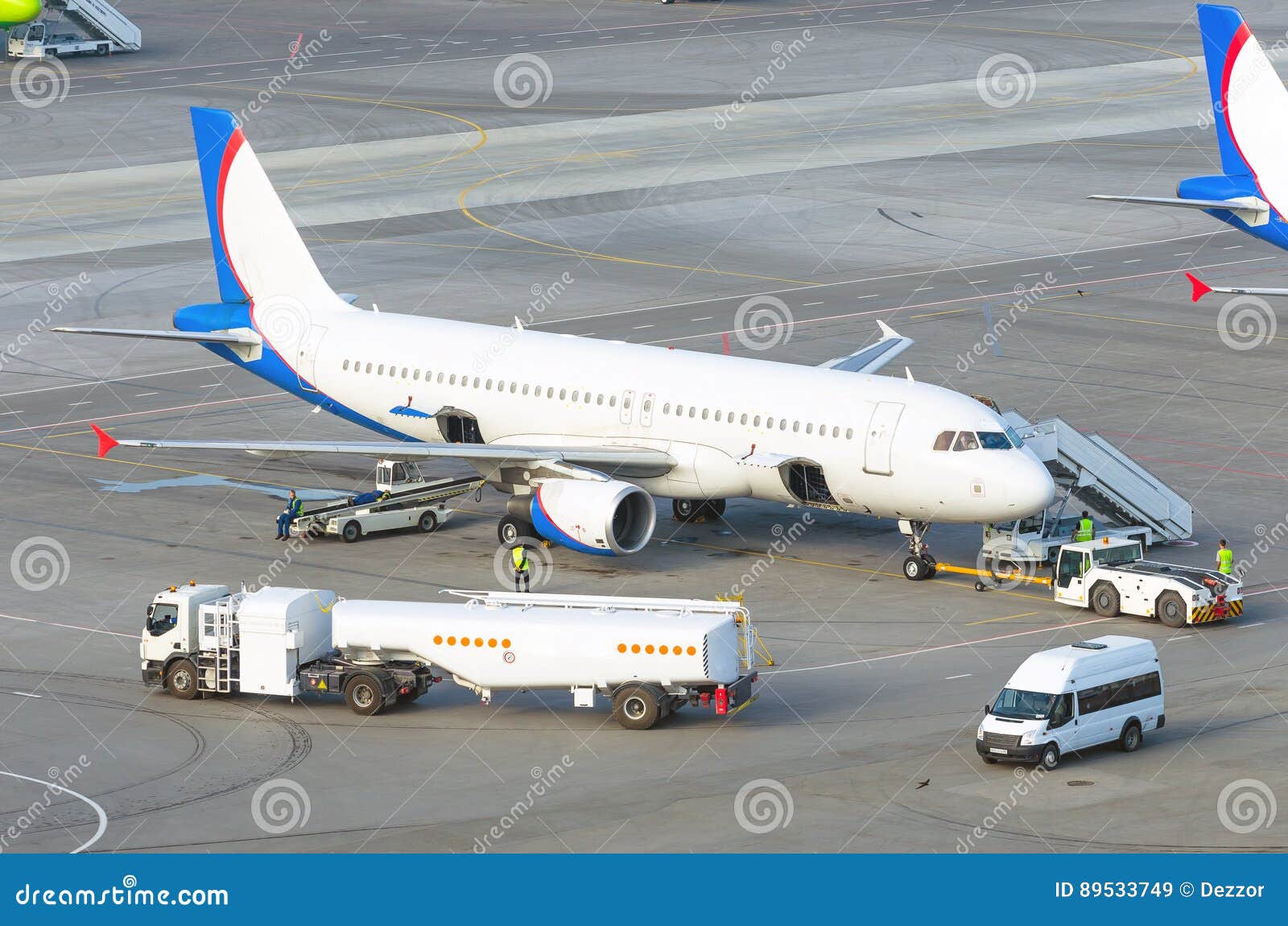 Airplane Parking Airport during Service before the Flight Editorial ...
