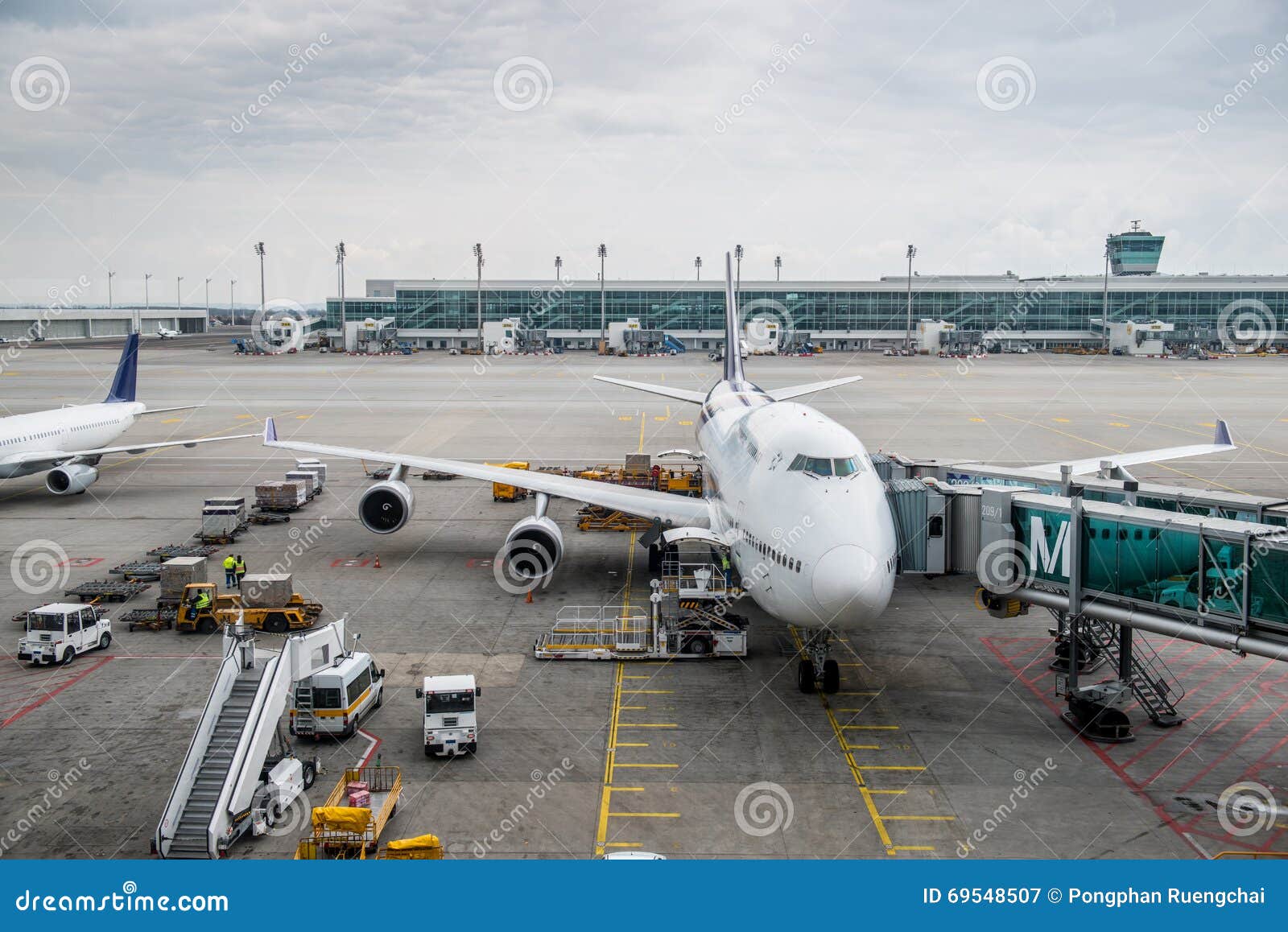 Airplane parking stock image. Image of commercial, engine - 69548507