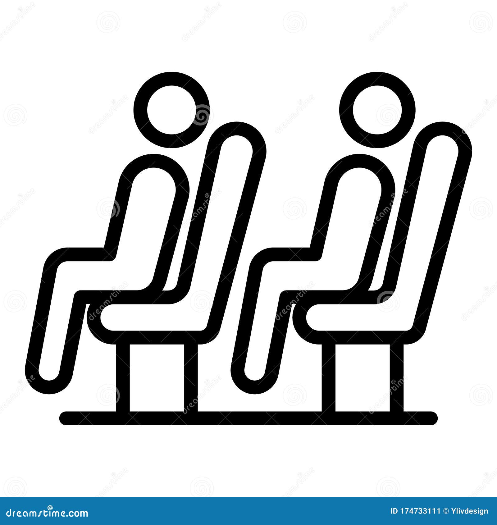 Airplane Passenger Icon, Outline Style Stock Vector - Illustration of ...