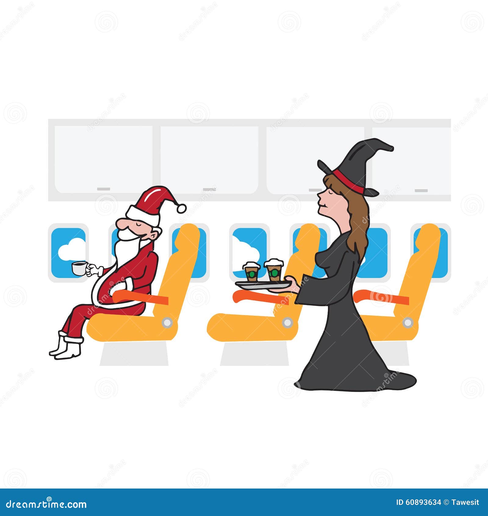 Airplane With Santa Claus And Rudolf Royalty-Free Stock Photo ...