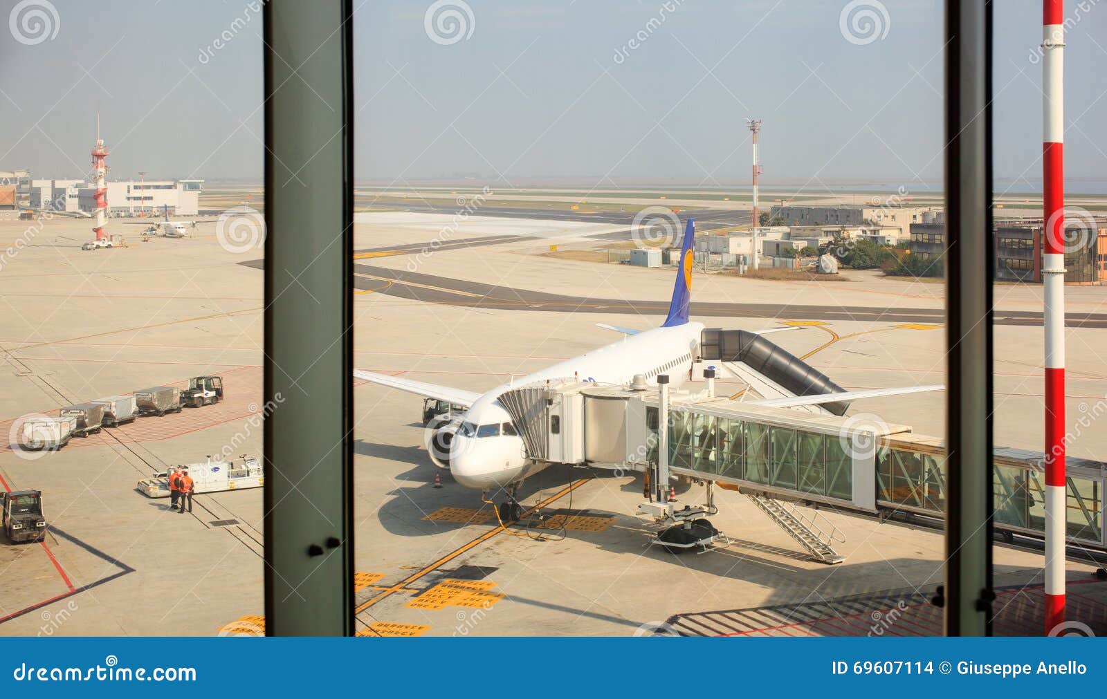 Airplane with Passenger Stairs Stock Photo - Image of runway, stair ...