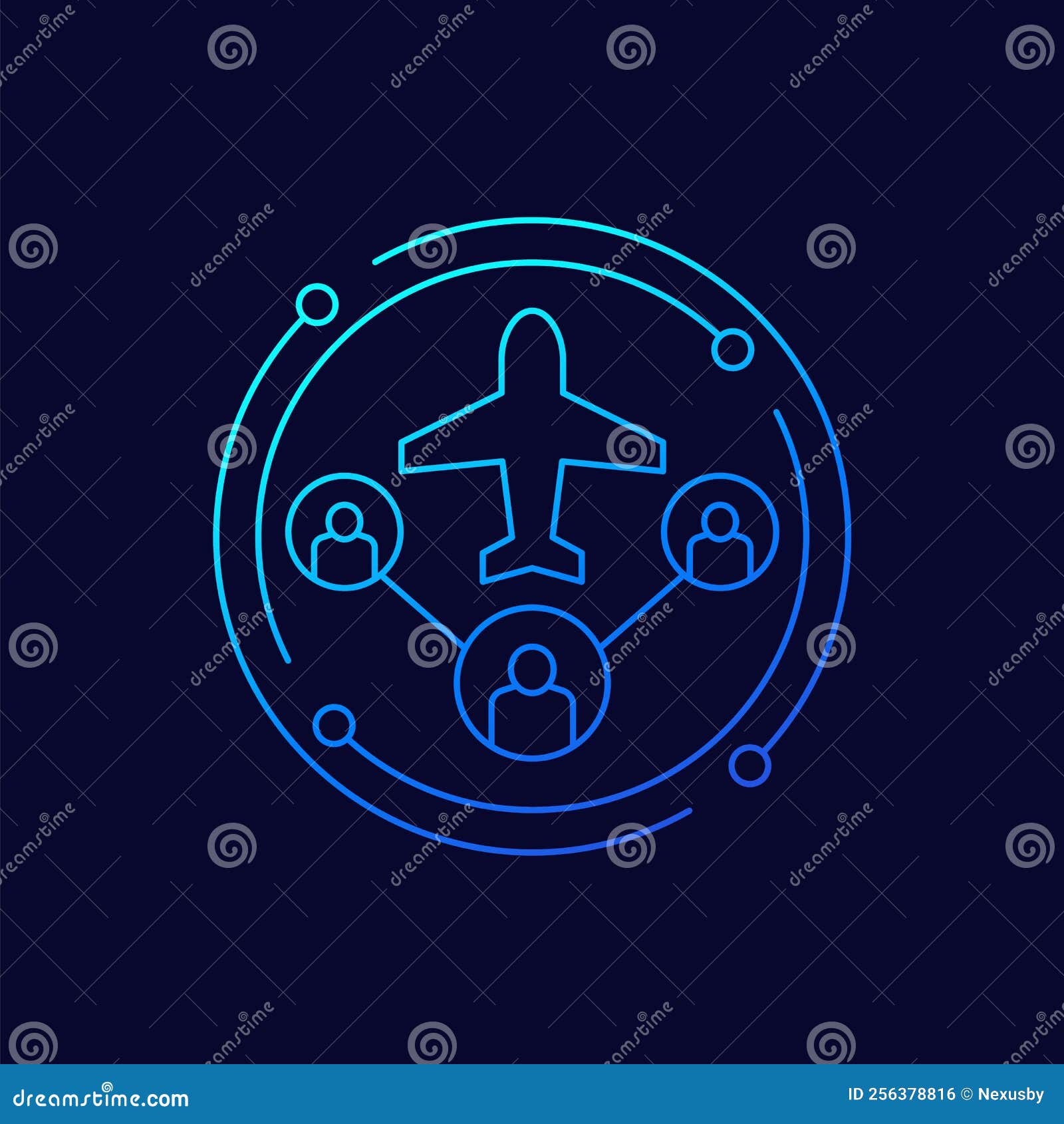 Airplane and Passengers, Flight Capacity Line Icon Stock Vector ...