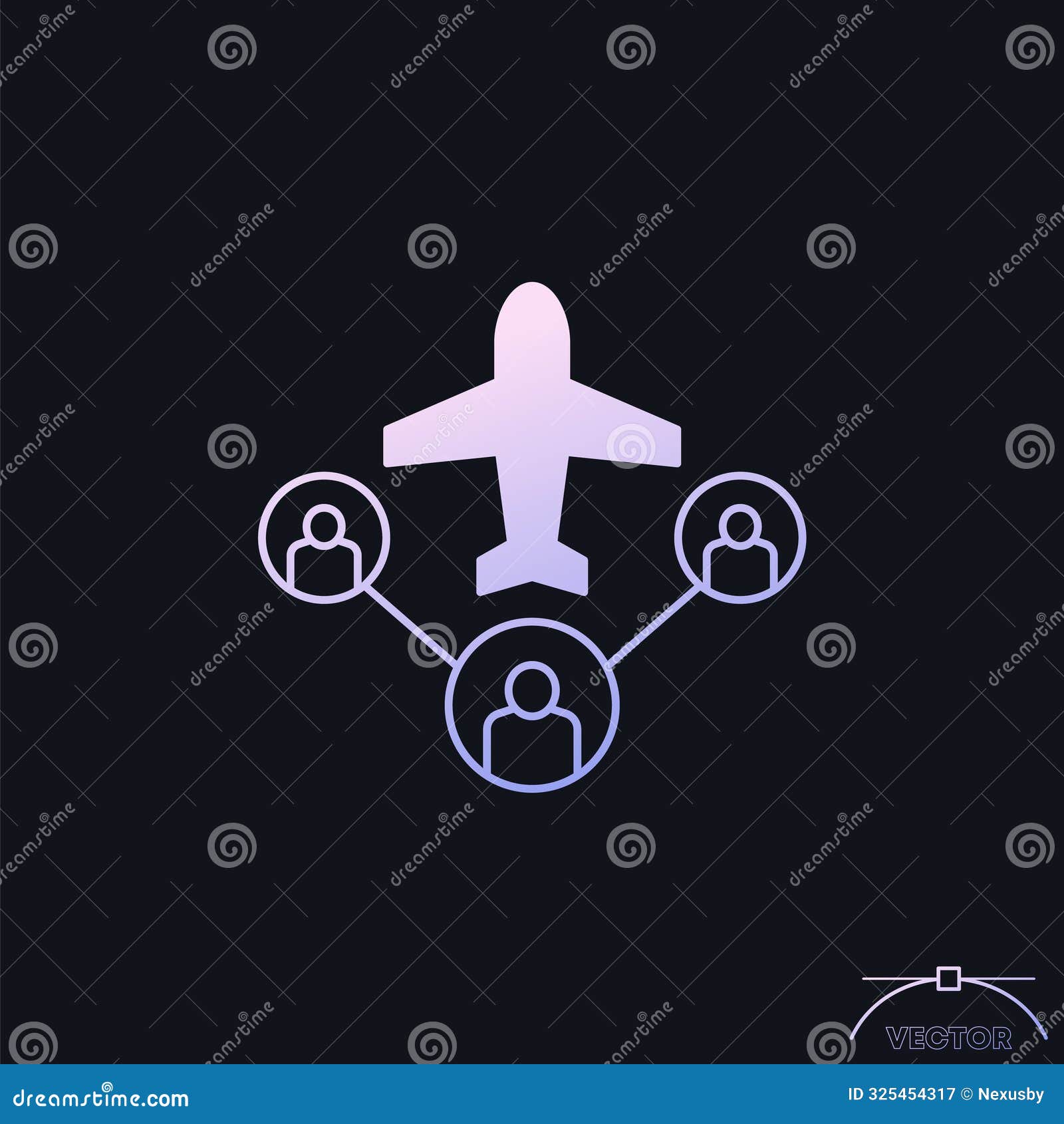 Airplane and Passengers Icon, Flight Capacity Stock Vector ...