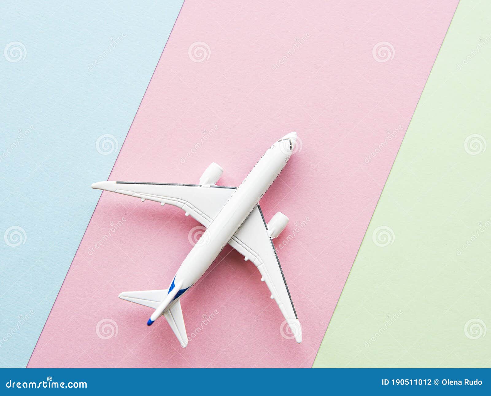Airplane on Pastel Background Stock Photo - Image of business, color ...