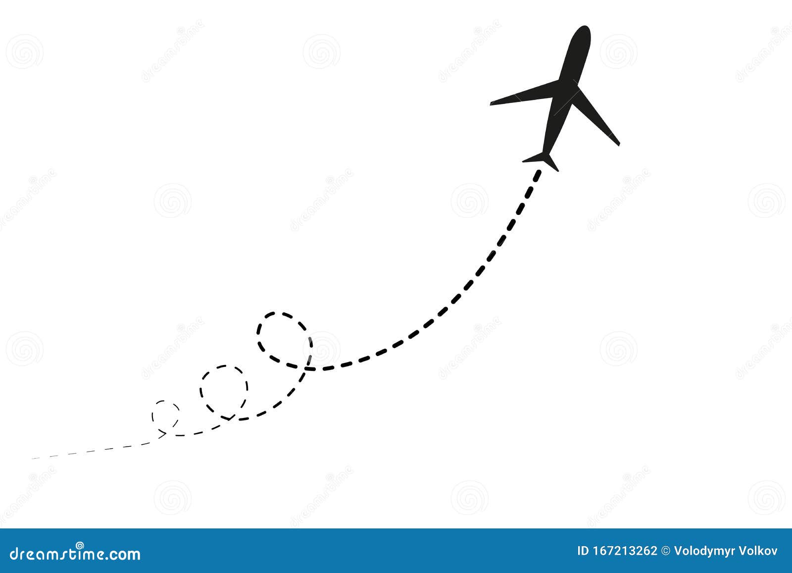 Airplane Path in Dotted Line Shape. Route of Plane Isolated on White ... Airplane Path in Dotted Line Shape. Route of Plane Isolated on White ...