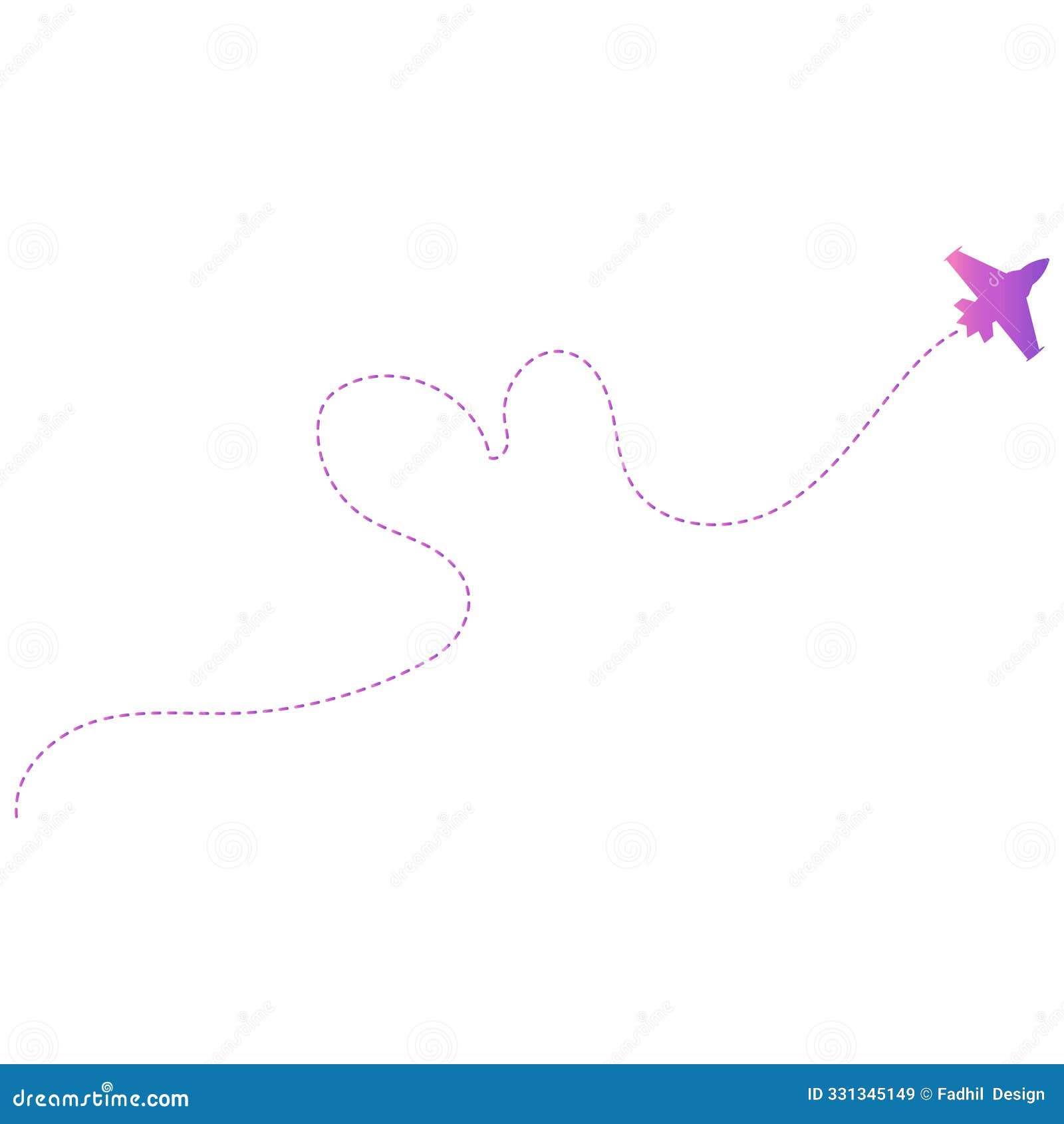 Airplane Path Silhouette with Colorful Design. Vector Illustration ...