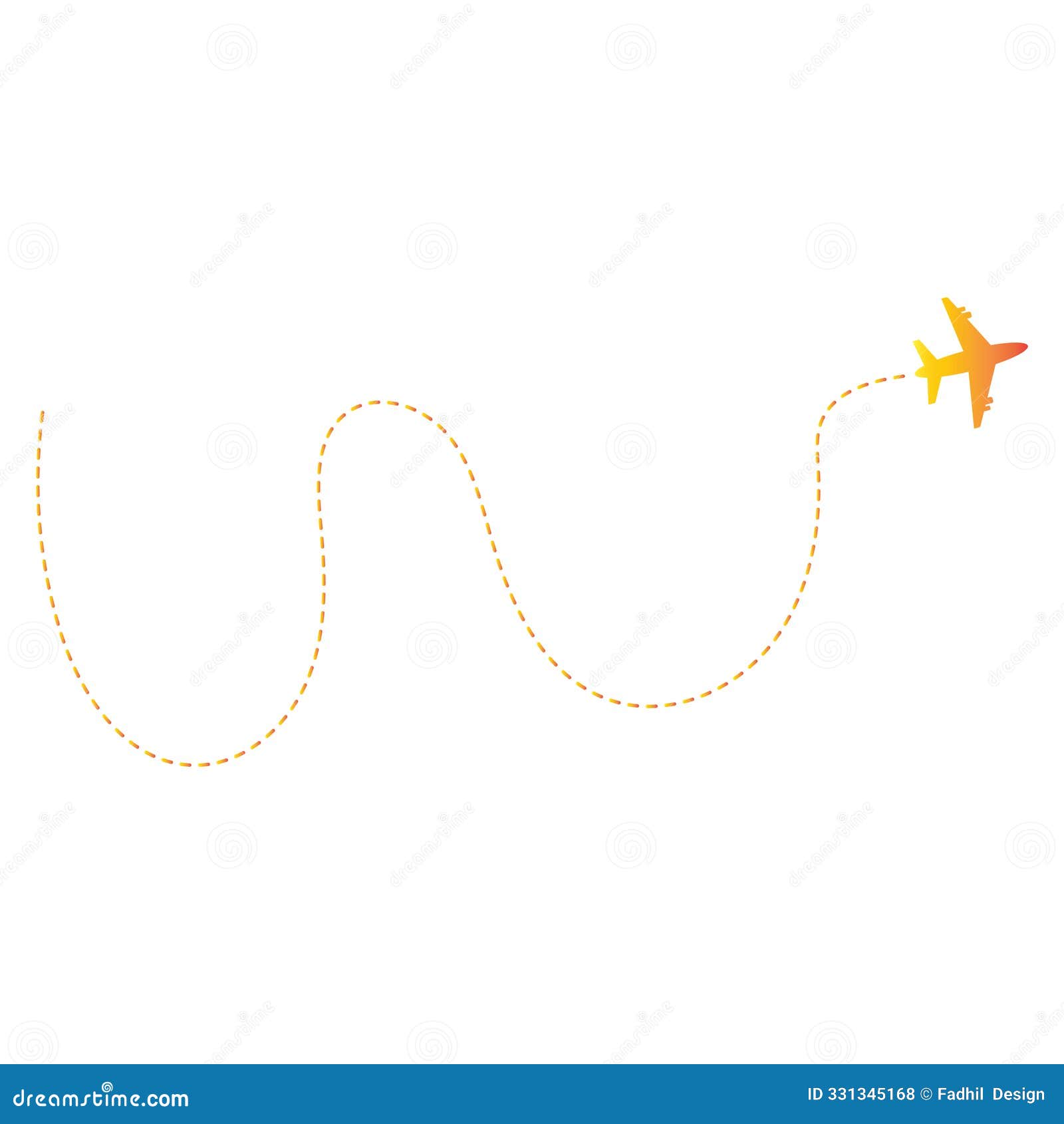 Airplane Path Silhouette with Colorful Design. Vector Illustration ...