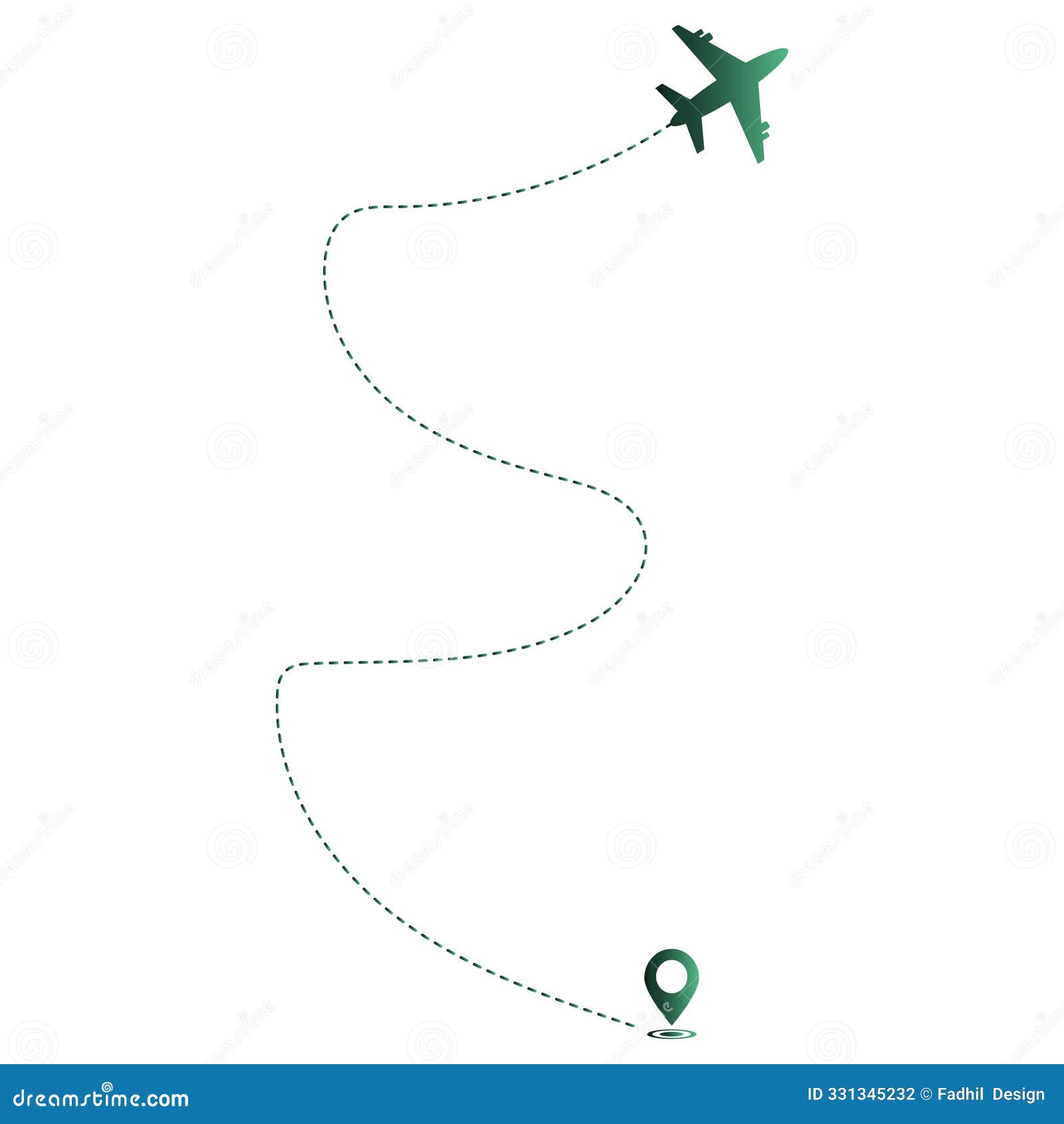 Airplane Path Silhouette with Colorful Design. Vector Illustration ...