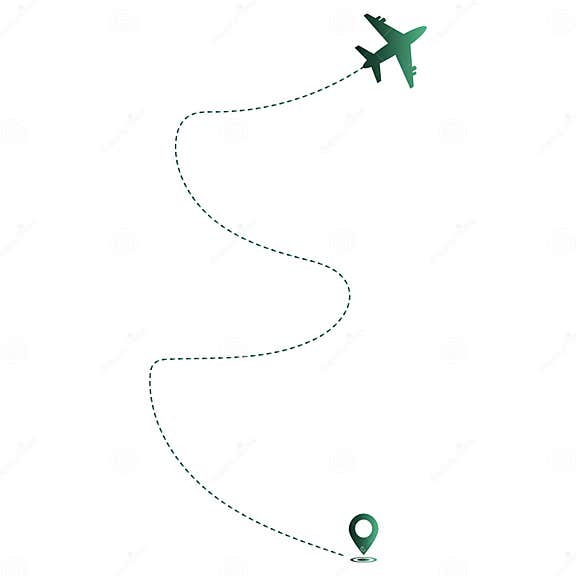 Airplane Path Silhouette with Colorful Design. Vector Illustration ...
