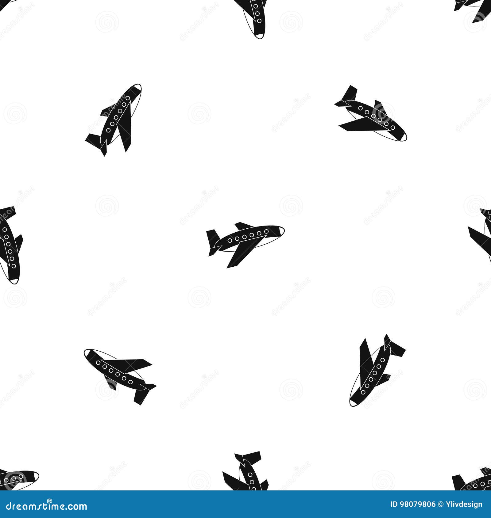 Airplane Pattern Seamless Black Stock Vector - Illustration of object ...
