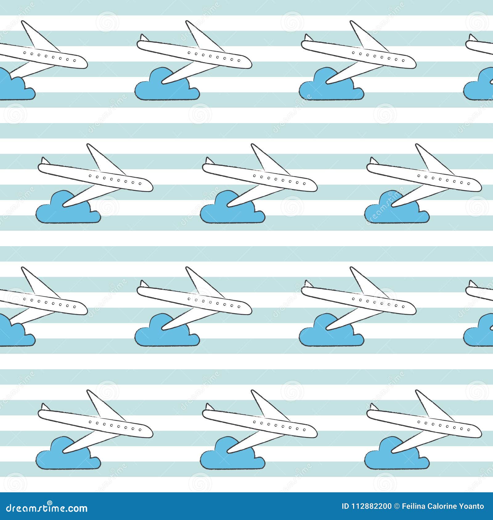Airplane Pattern with Stripe Background. Stock Vector - Illustration of ...