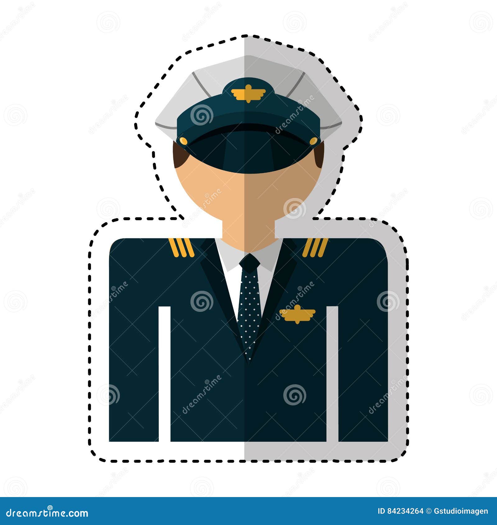 Airplane Pilot Avatar Character Stock Illustration - Illustration of ...