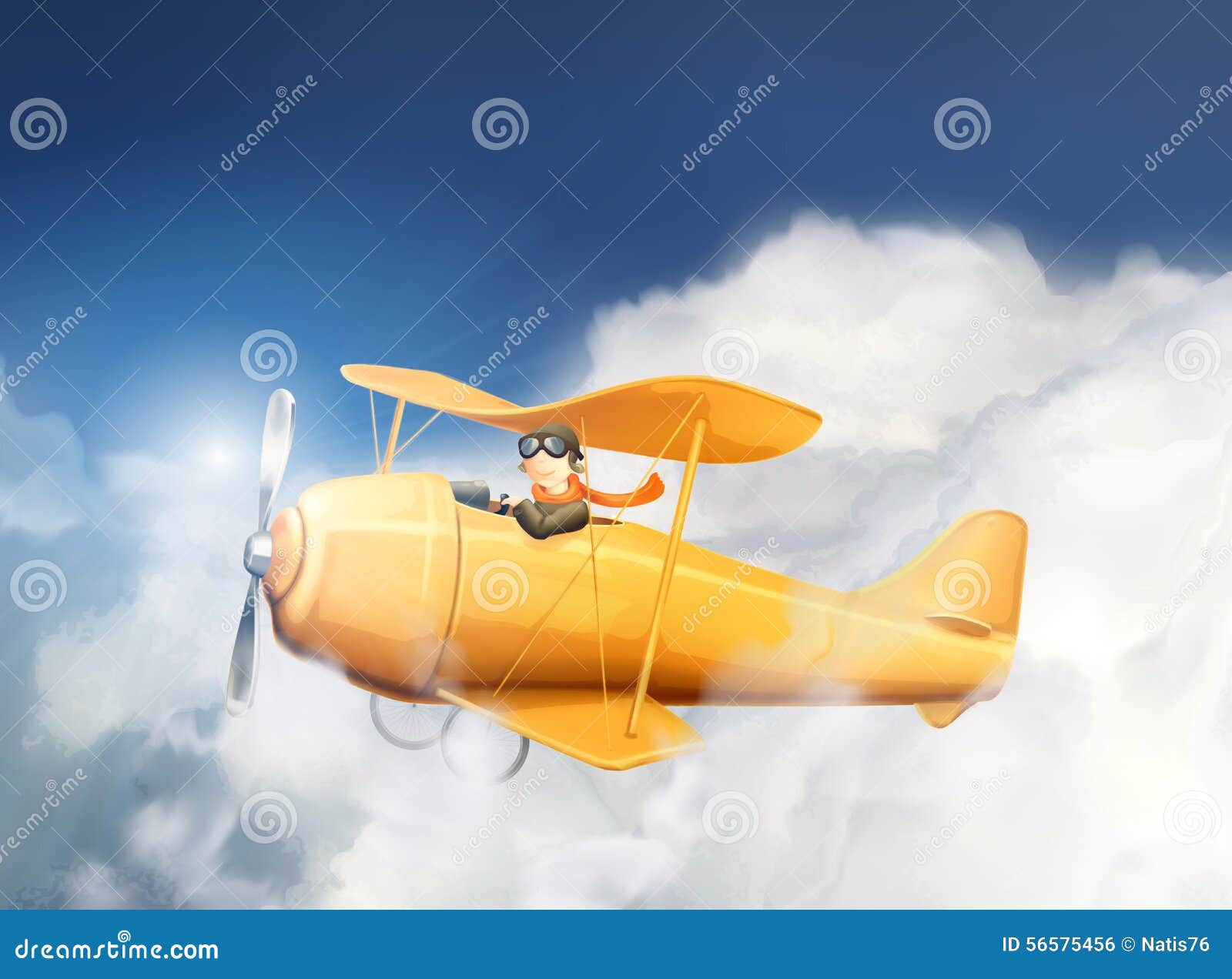 Airplane Pilot Hand Welcome Cartoon Character Aircraft Captain In ...