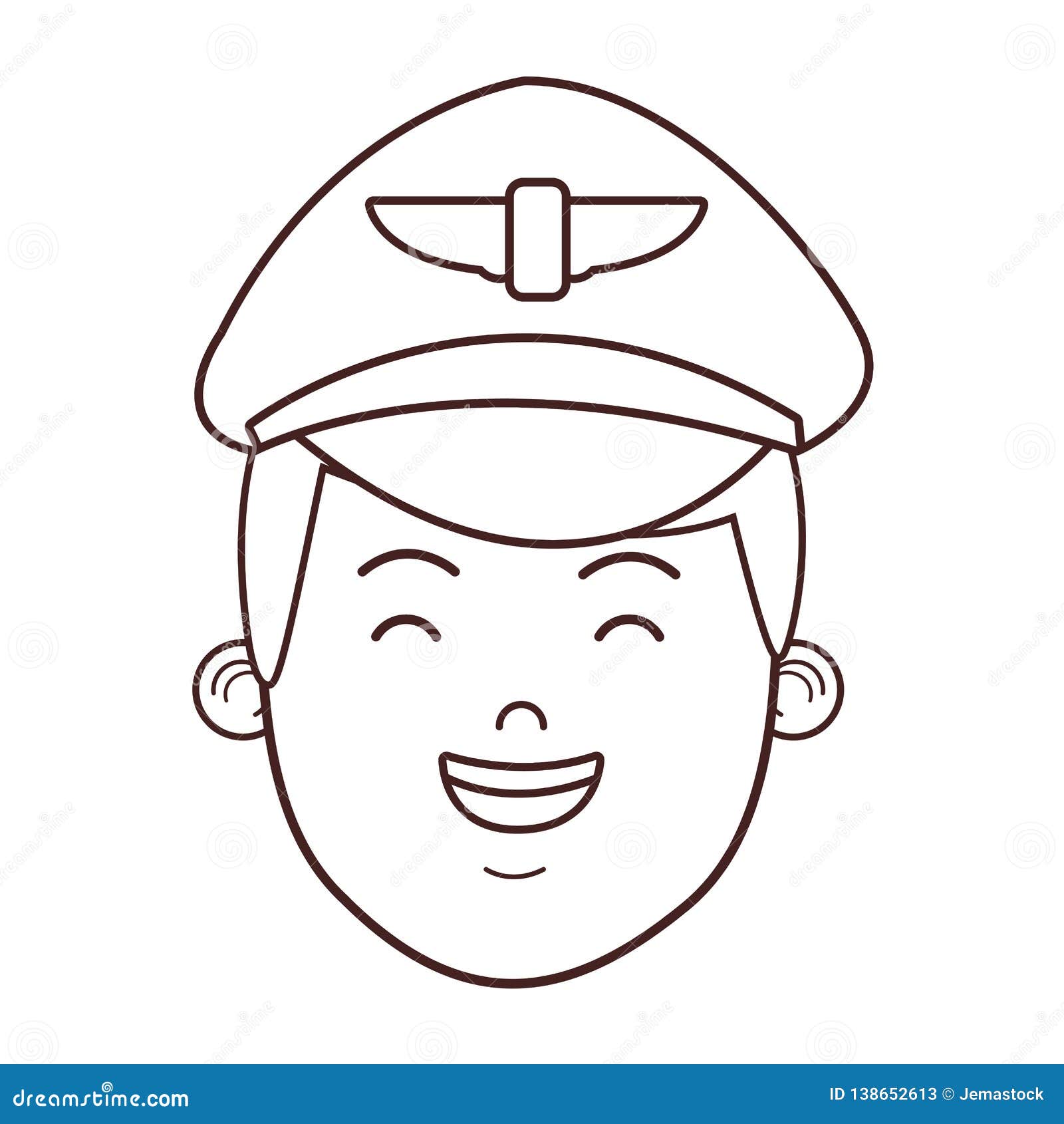 Airplane Pilot Face Cartoon Stock Vector - Illustration of departure ...