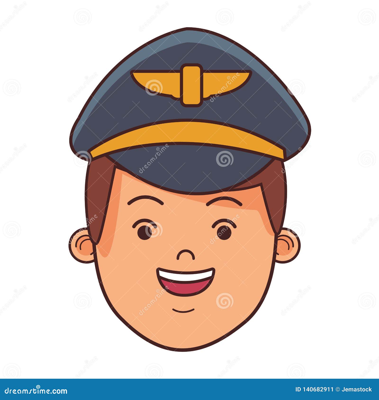 Airplane Pilot Face Cartoon Stock Vector - Illustration of airplane ...