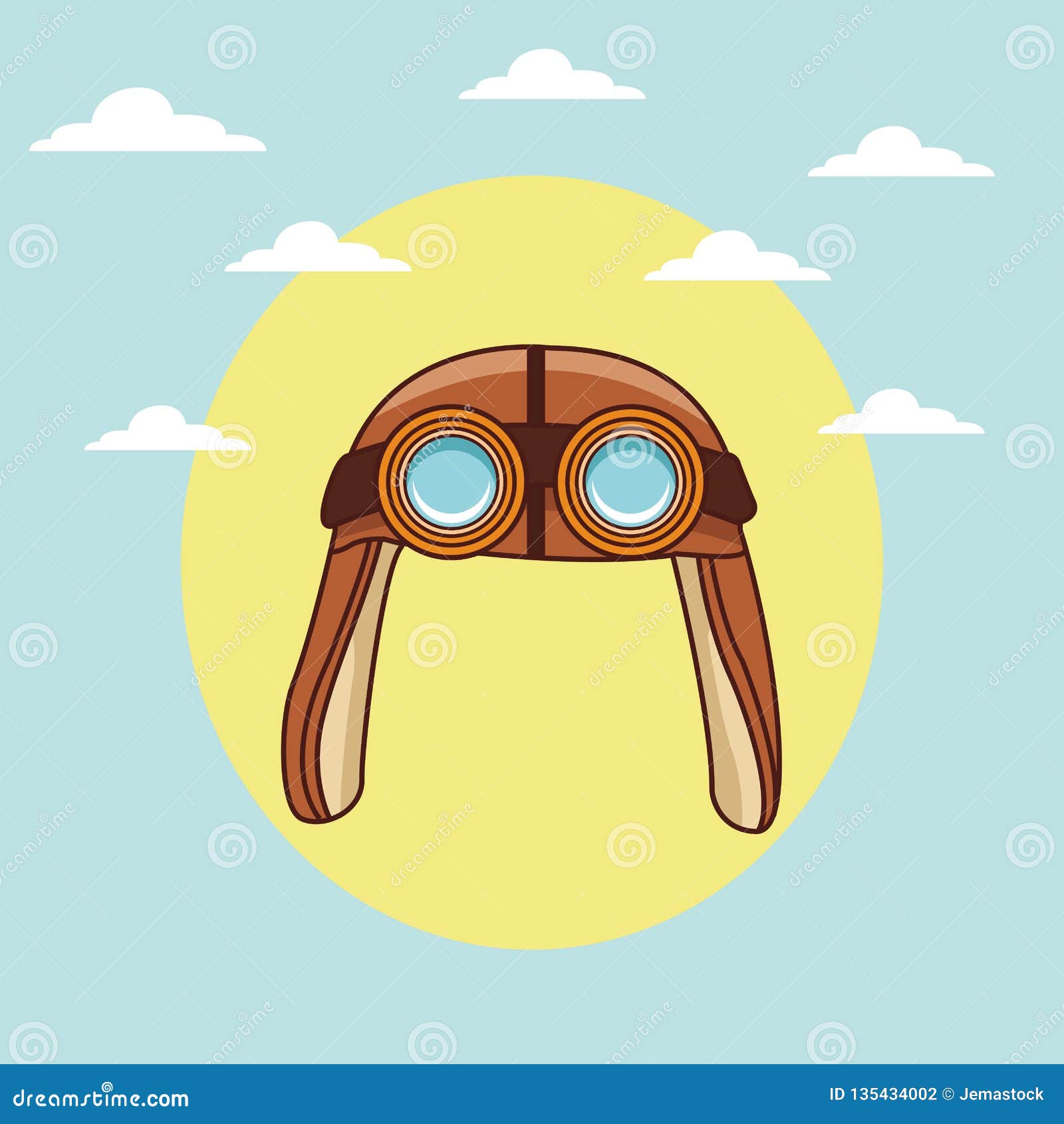 Airplane Pilot Helmet Cartoon Stock Vector - Illustration of aviator ...