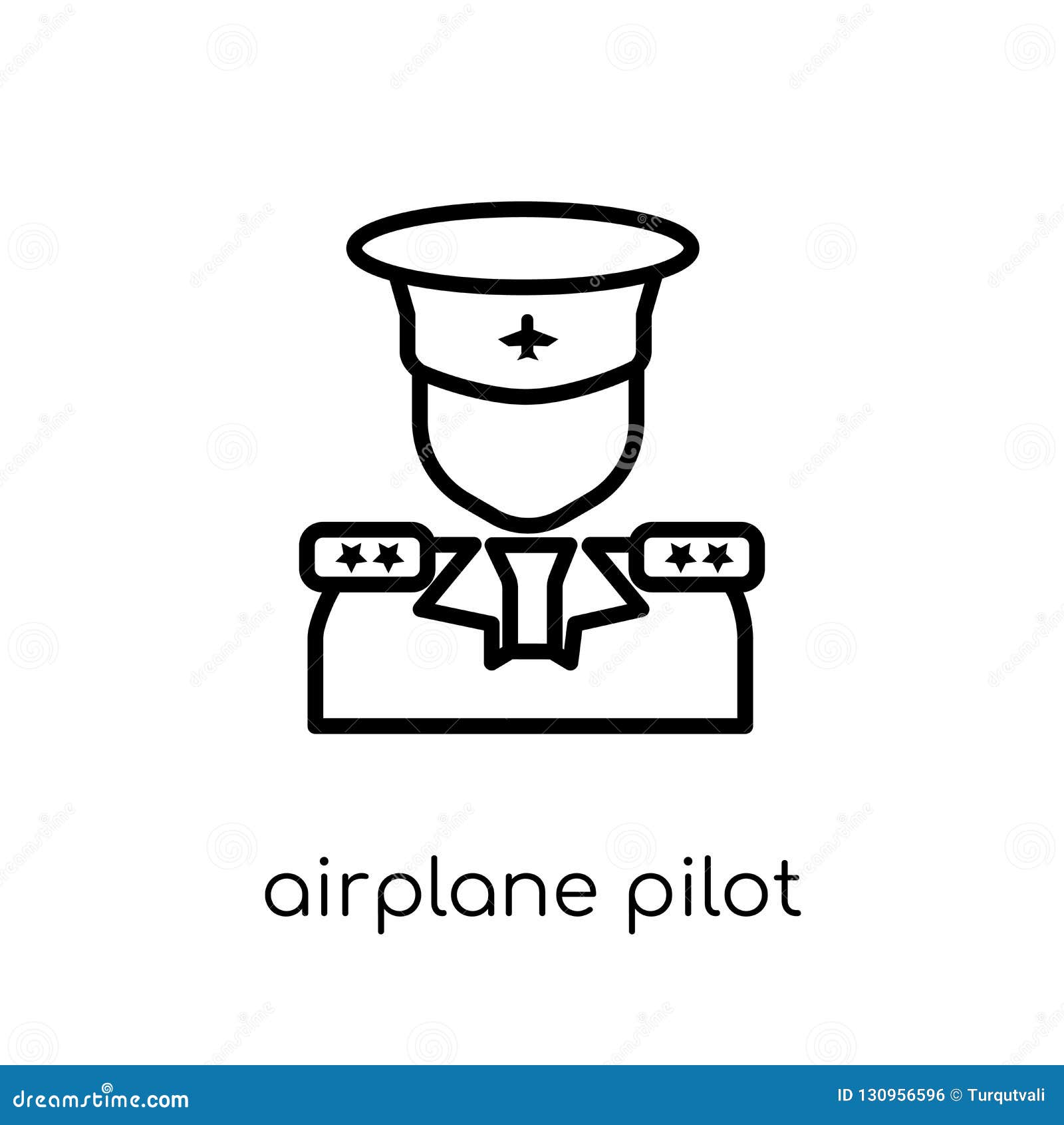 Airplane Pilot Icon. Trendy Modern Flat Linear Vector Airplane P Stock ...