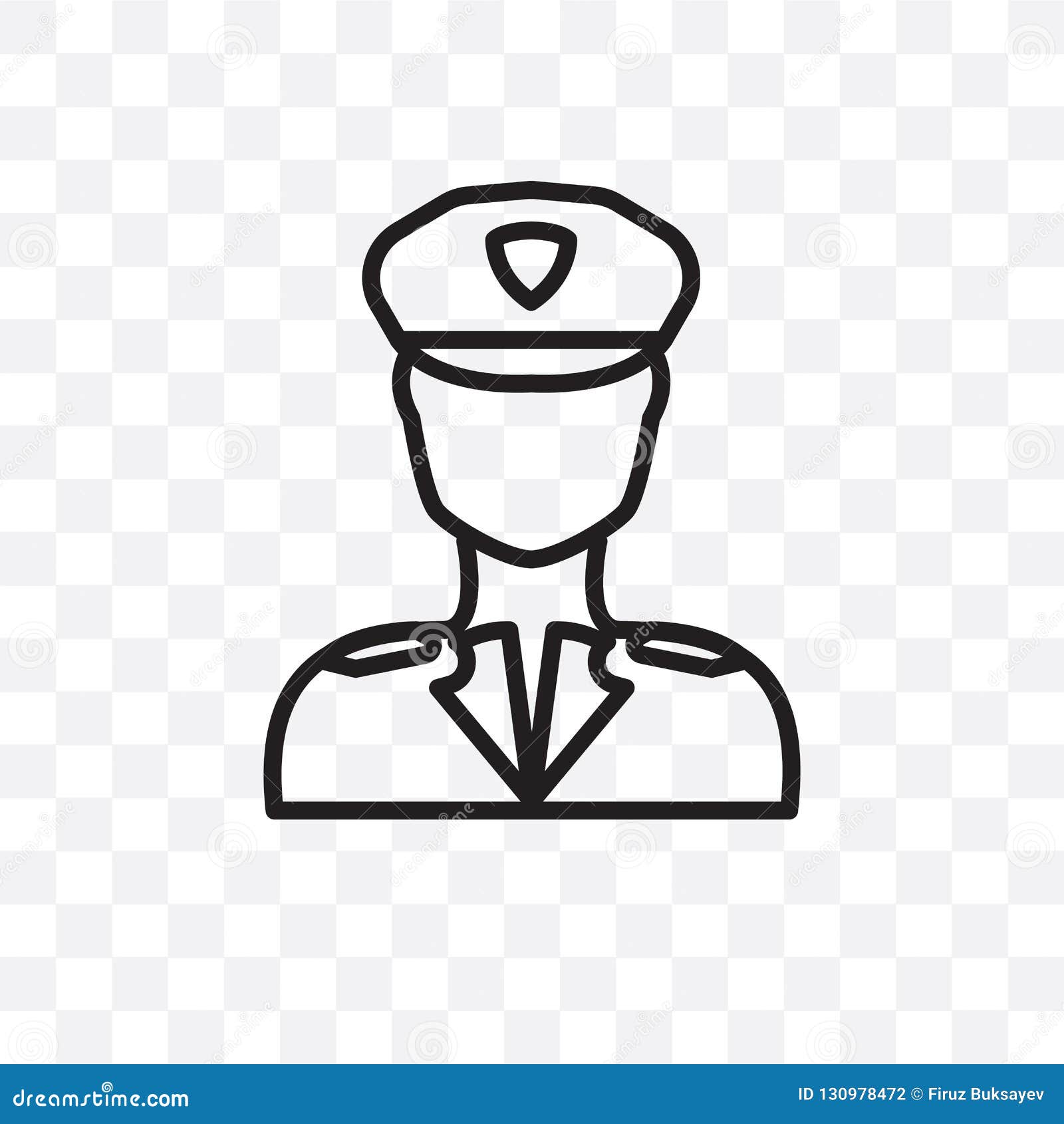 Airplane Pilot Vector Linear Icon Isolated on Transparent Background ...