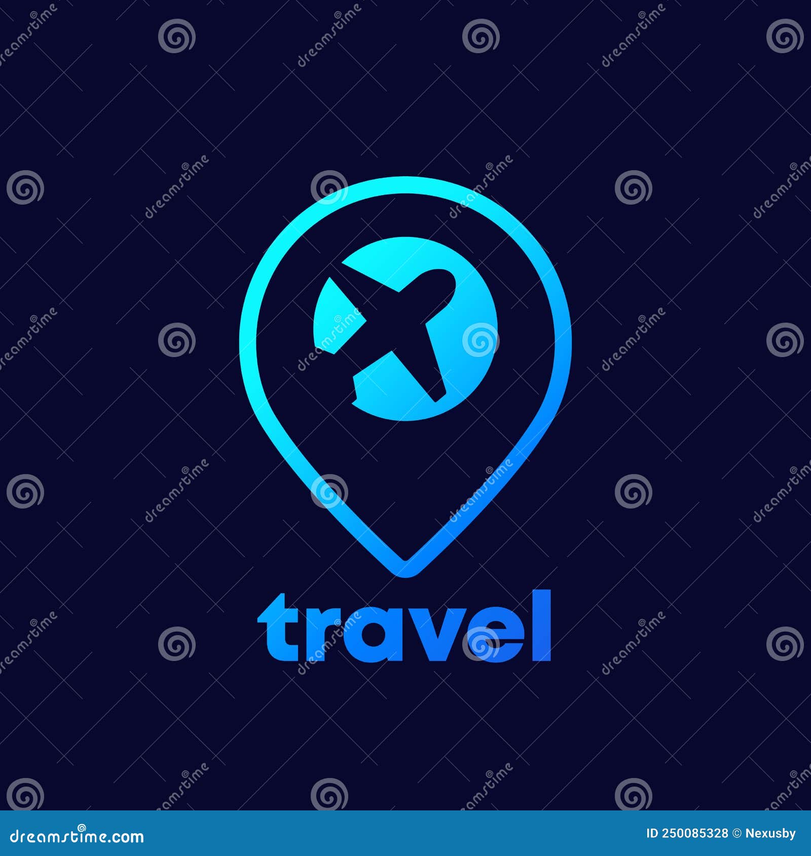Airplane and Pin Marker Vector Logo Stock Vector - Illustration of ...