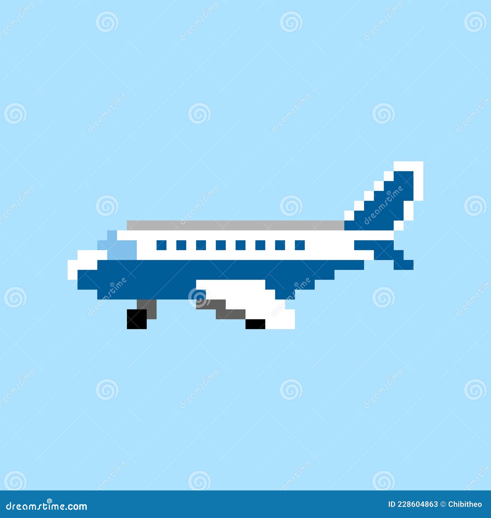 Airplane Pixels for 8 Bit Game Assets Stock Vector - Illustration of ...