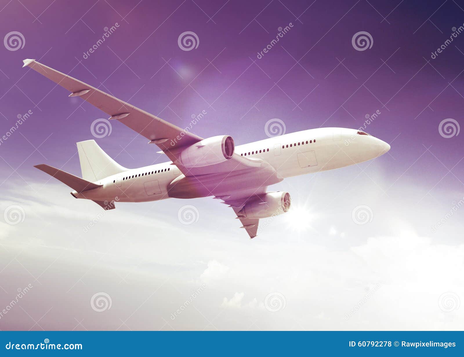Airplane Plane Flying Aircraft Transportation Concept Stock Photo ...