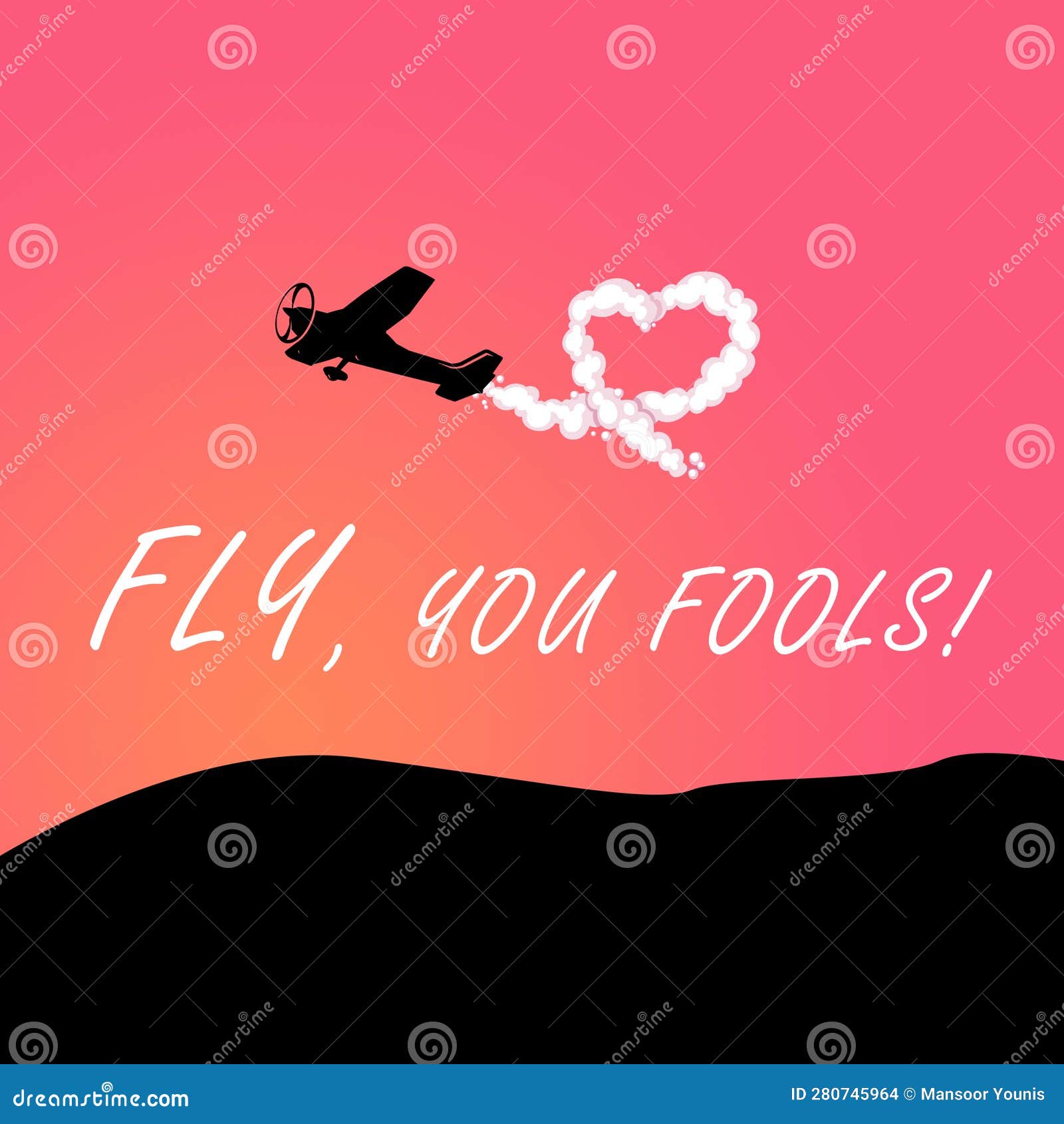 Airplane Poster Vector, Text FLY YOU FOOLS, Minimal Vector Wallpaper ...