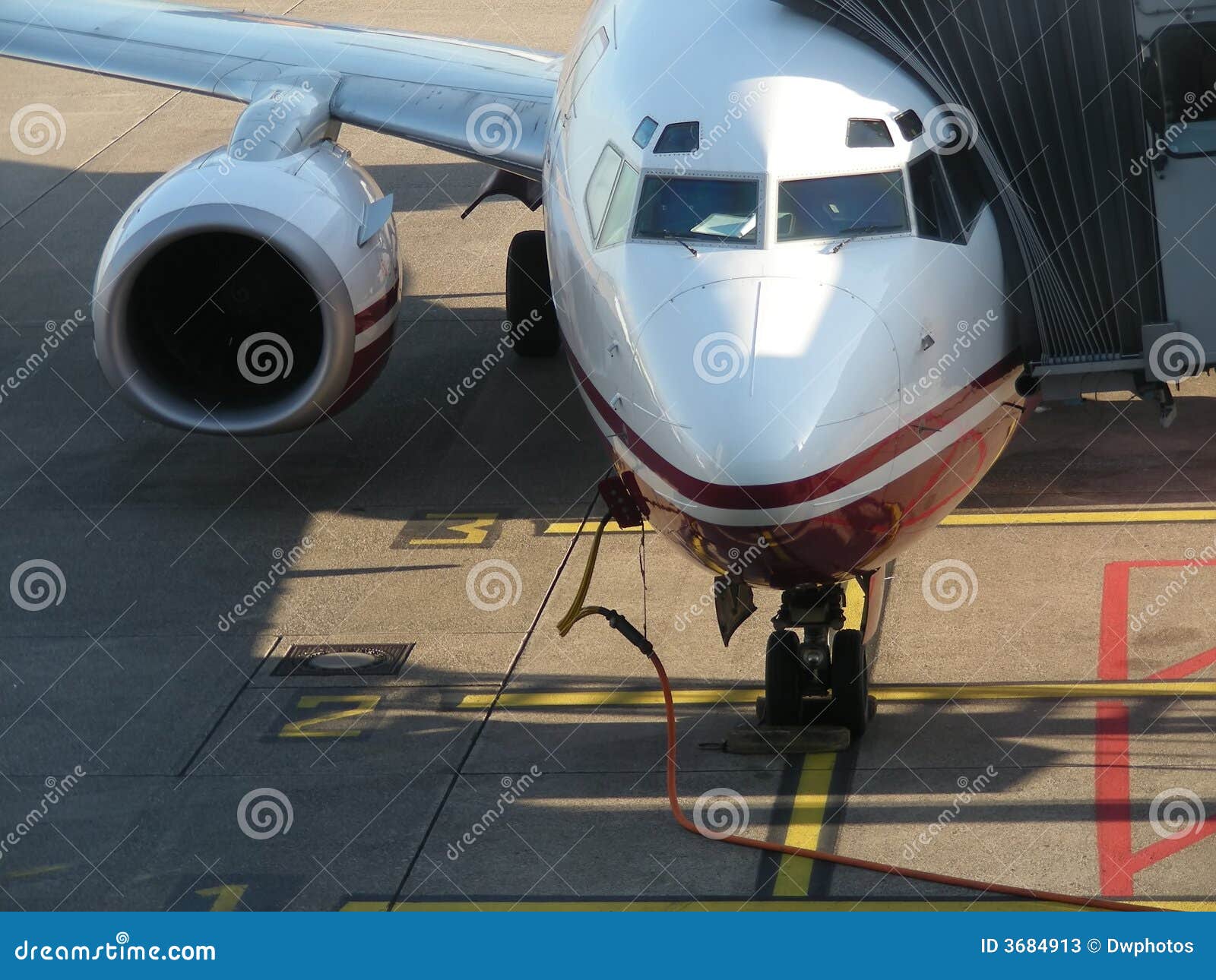 Airplane Preparing for Take-off Stock Image - Image of transportation ...