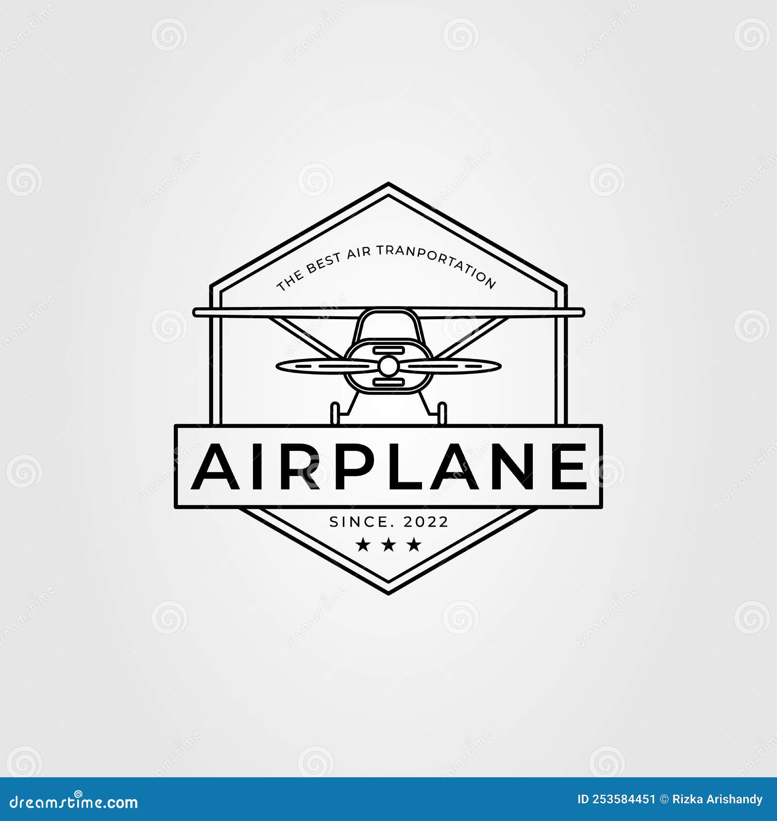 Airplane with Propeller or Amphibious Aircraft Logo Vector Illustration ...