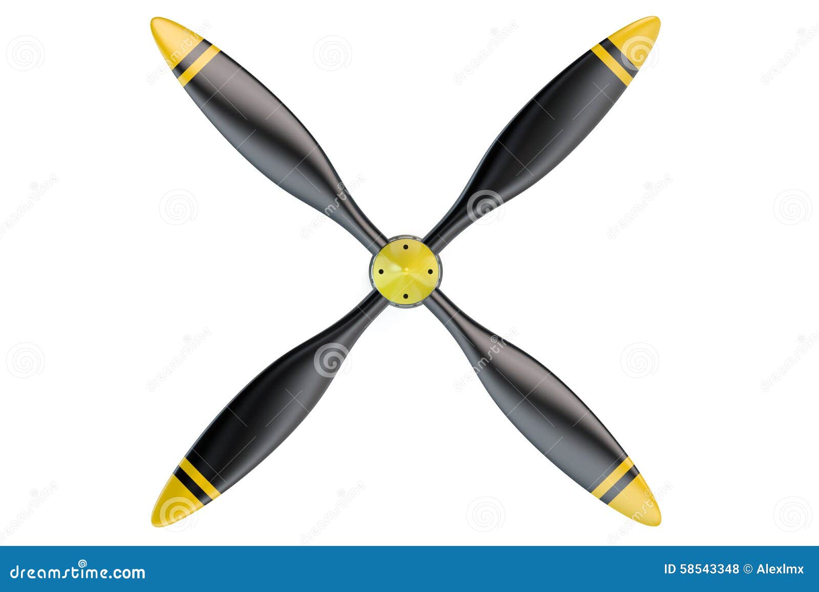 Airplane Propeller with 4 Blades Stock Illustration - Illustration of ...
