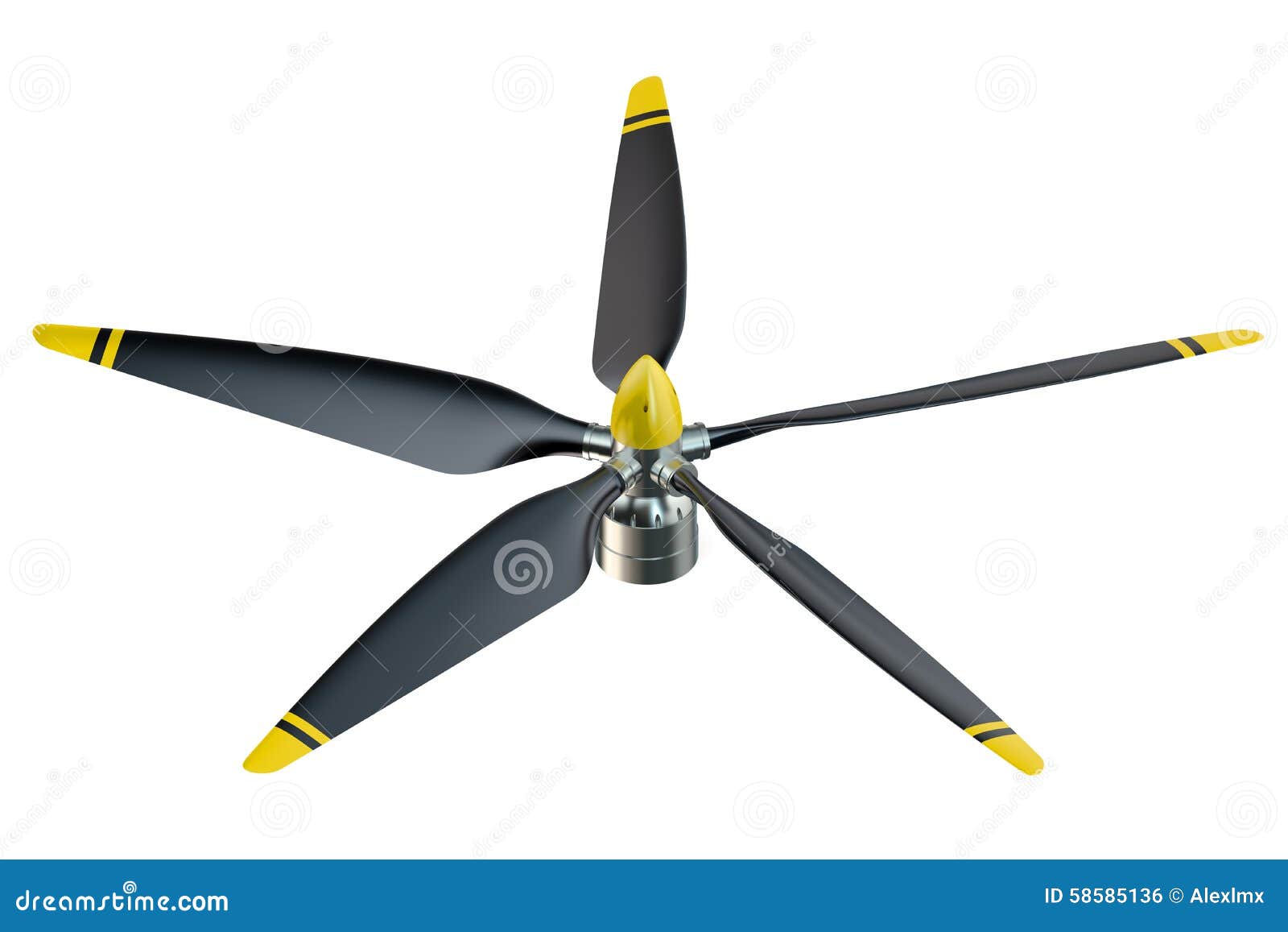 Airplane Propeller with 5 Blades Stock Illustration - Illustration of ...