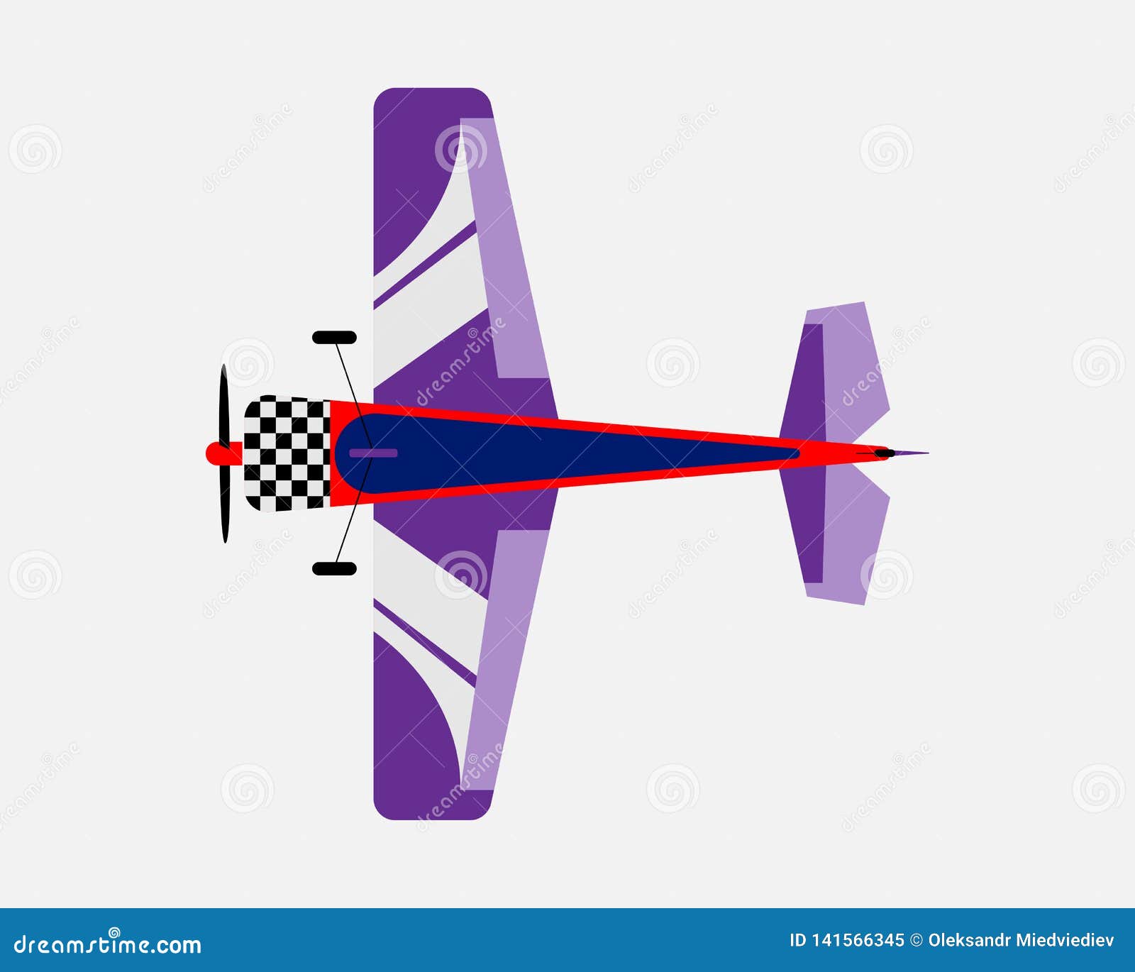 Airplane with a Propeller. Bottom View Stock Illustration ...