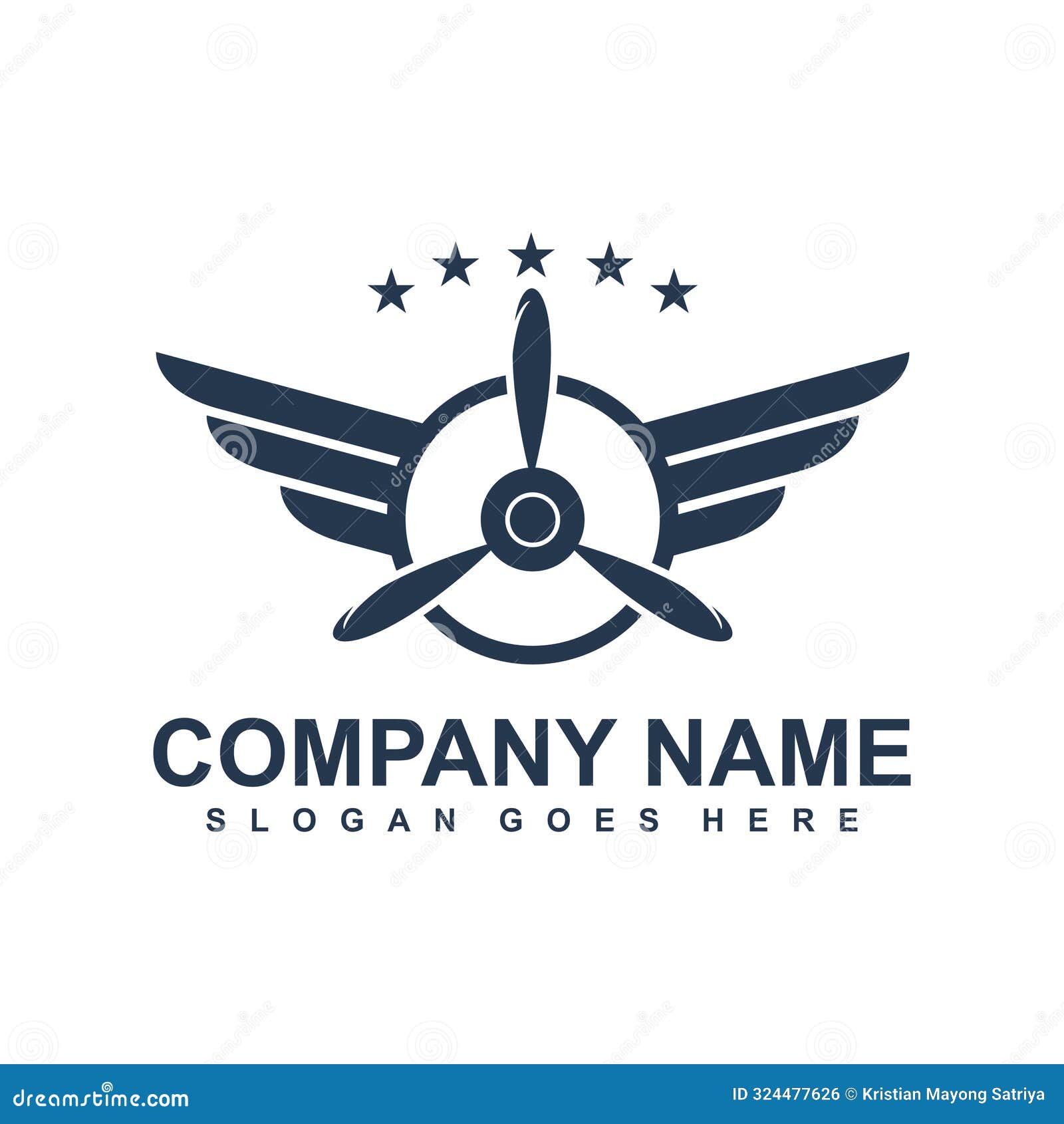 Airplane Propeller Emblem. Aviators Club Logo Stock Vector ...